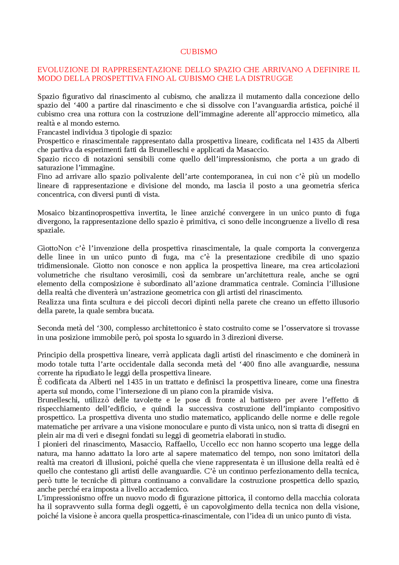 Cubismo Avanguardie Docsity