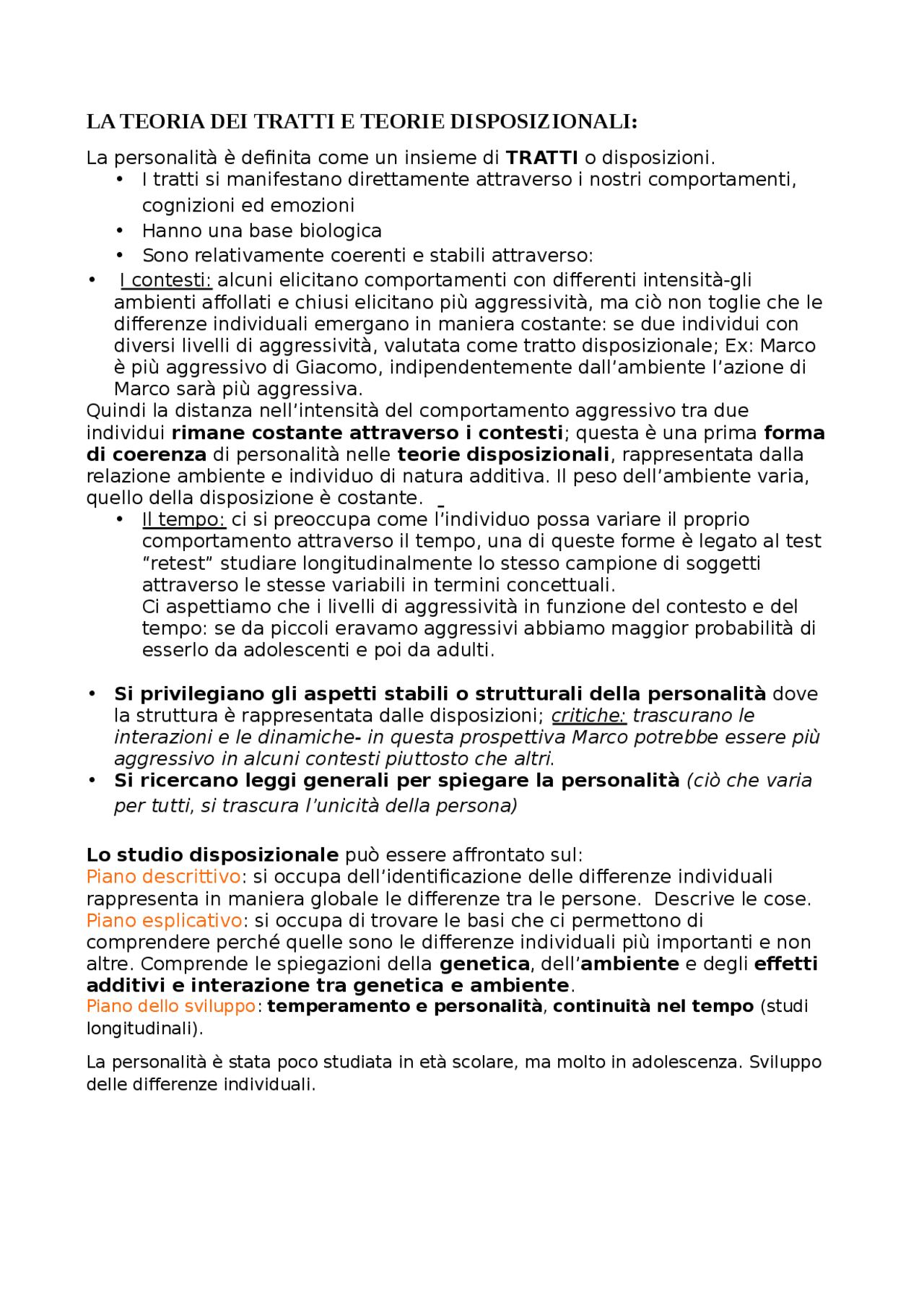 Psicologia Della Personalità Appunti Docsity