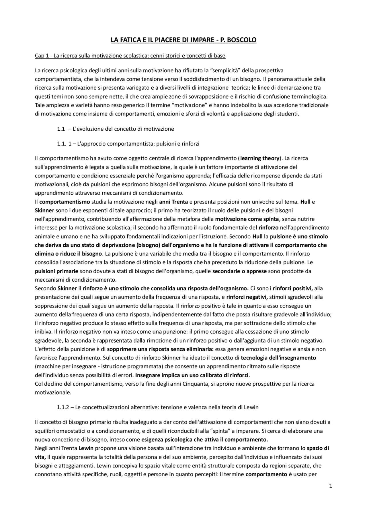 La Fatica E Il Piacere Di Imparare Docsity