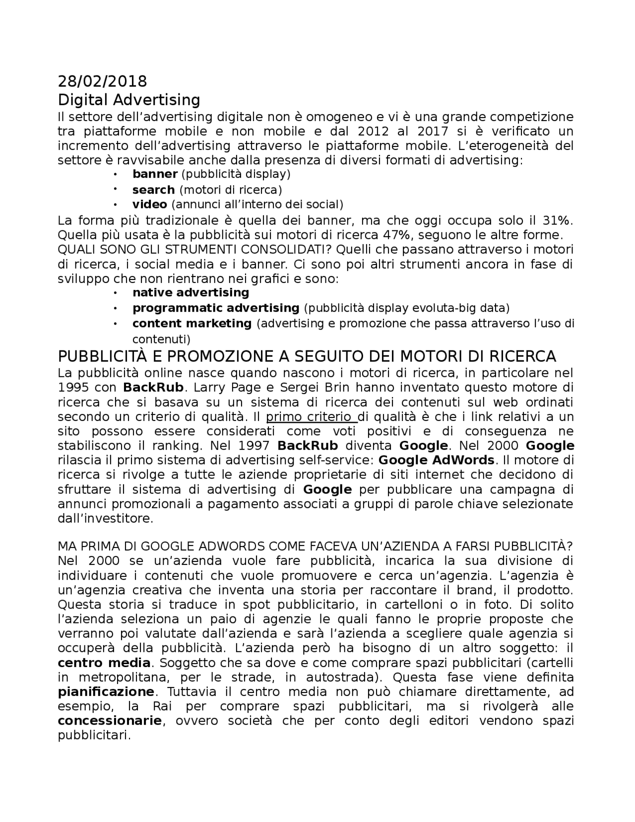 Web E Social Media Ii Modulo Secondo Semestre 2018 Docsity