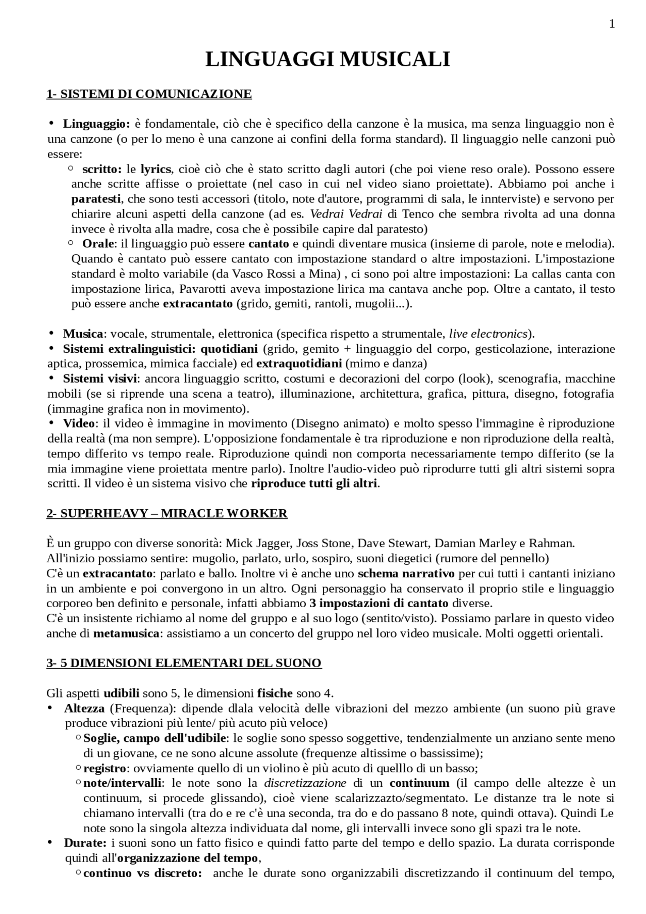 Appunti Linguaggi Musicali Cmp Iulm Docsity