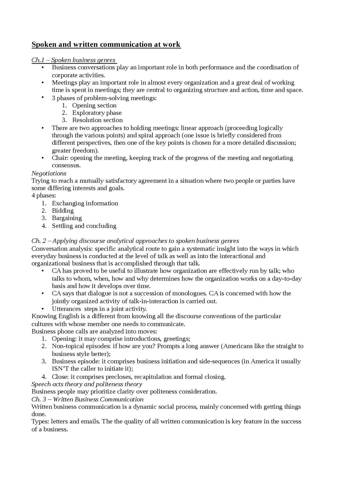 Riassunti Esame Comunicazione Inglese Docsity