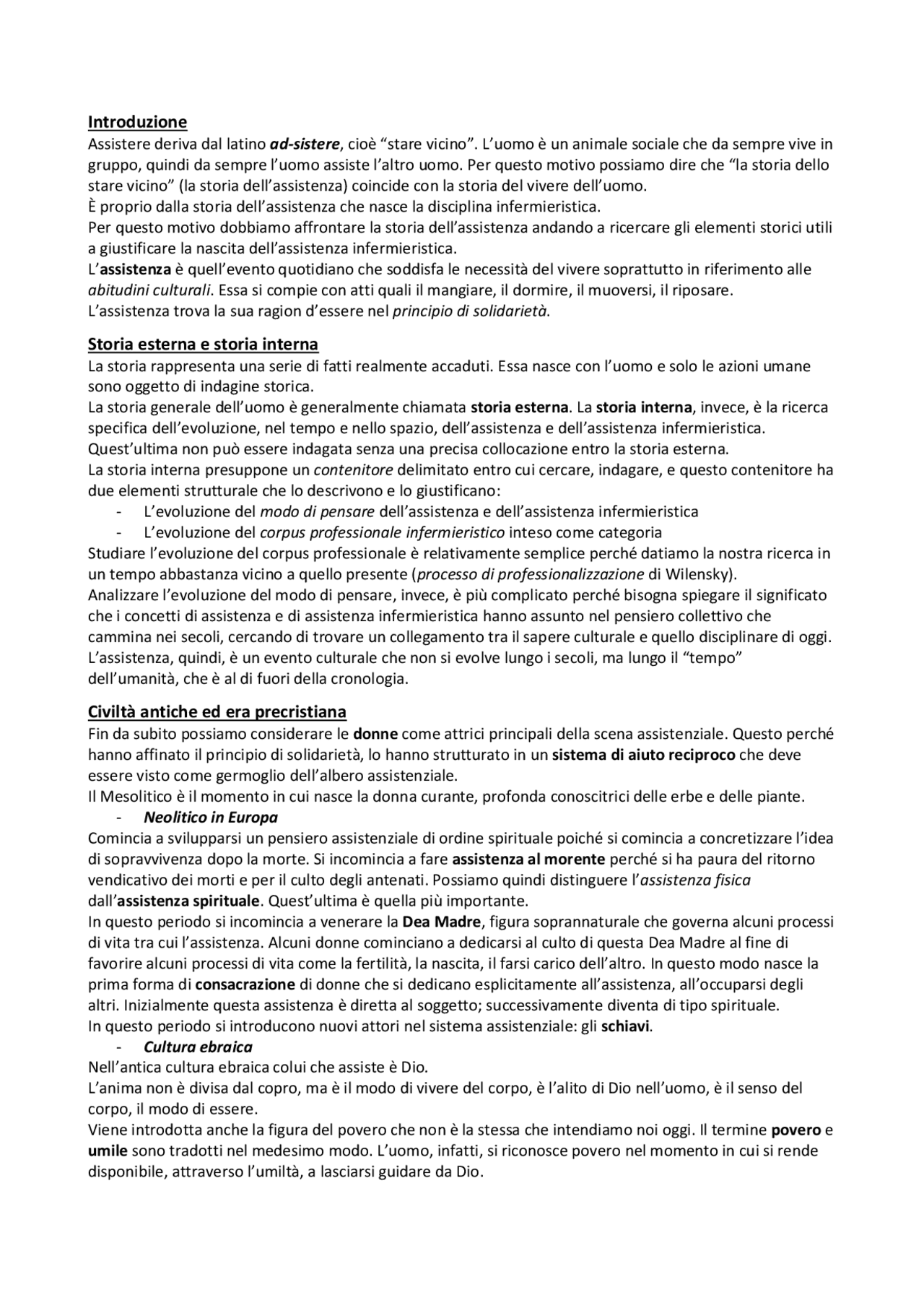 Storia E Filosofia Dellassistenza Infermieristica Appunti Di