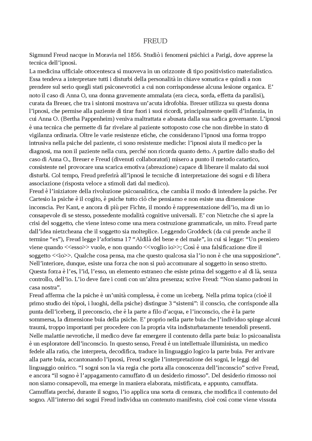 Filosofia Appunti Sul Complesso Di Edipo Di Freud Docsity
