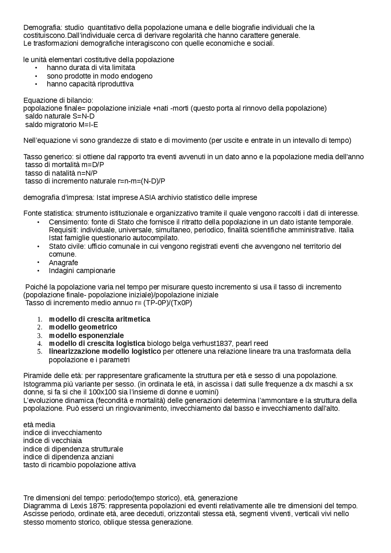 Appunti Di Demografia Prof Rosina Docsity
