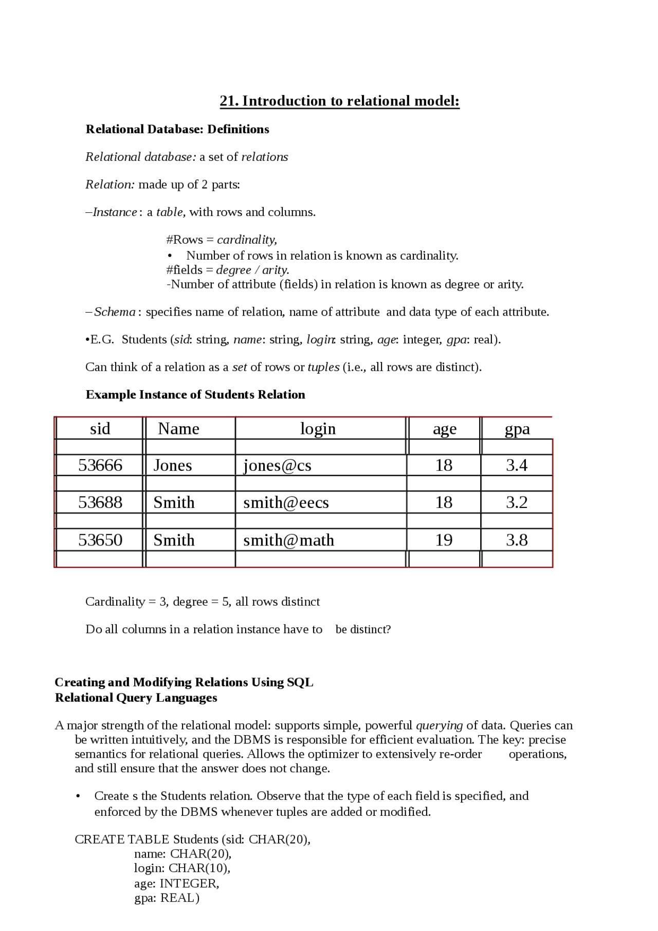 Database Management System Docsity