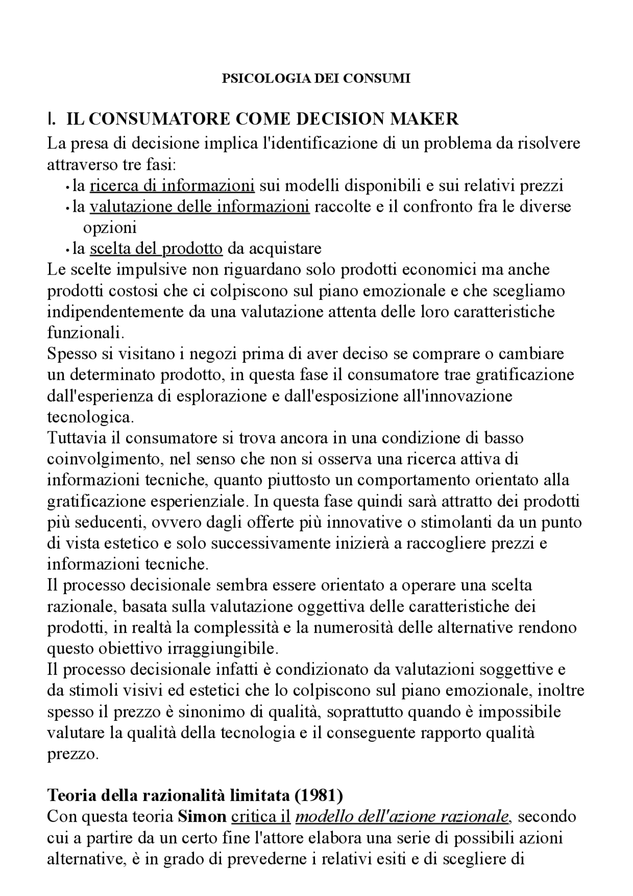 Riassunto Libro Psicologia Dei Consumi Docsity