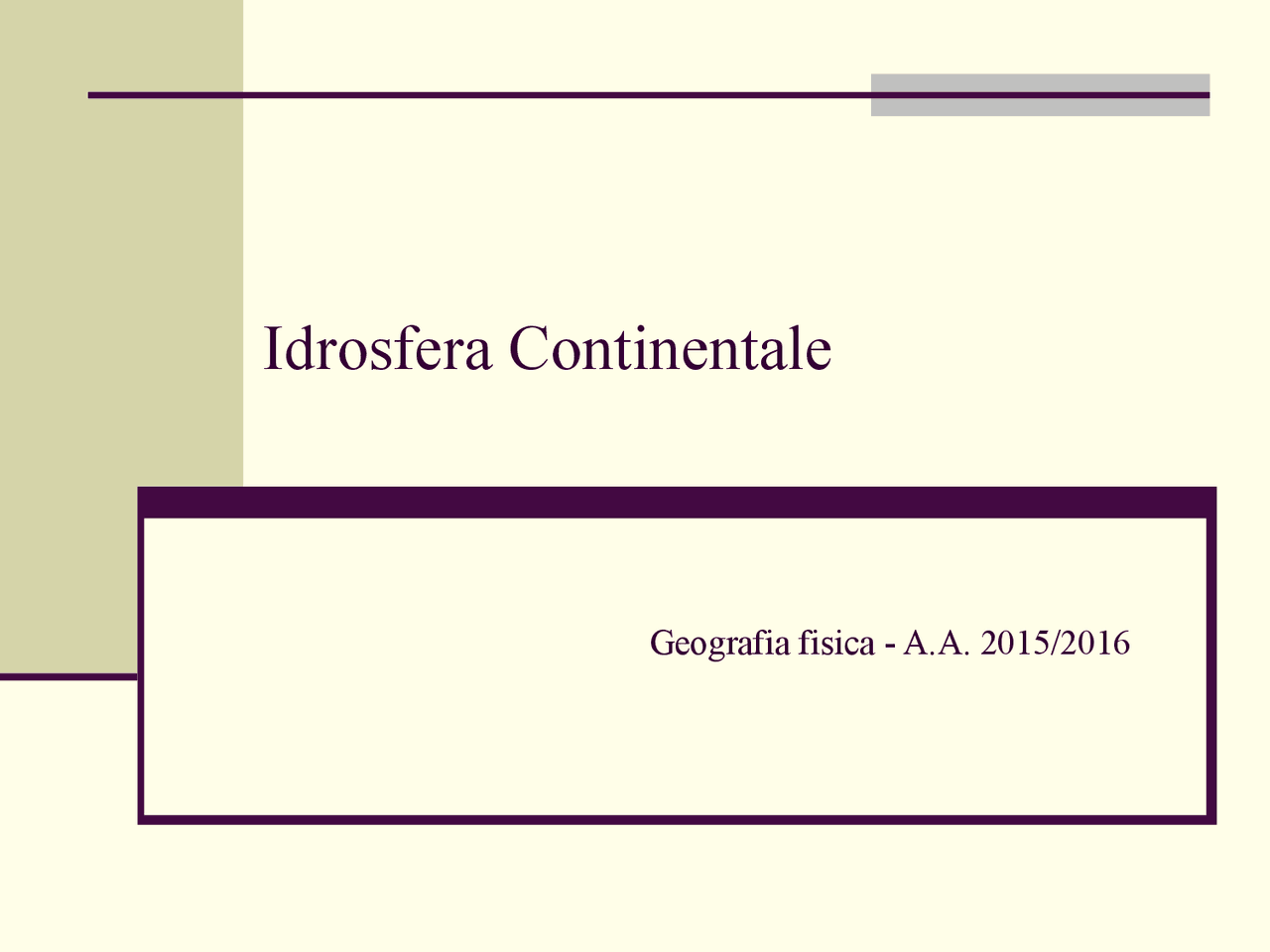 Slides Riassuntive Di Geografia Fisica Docsity