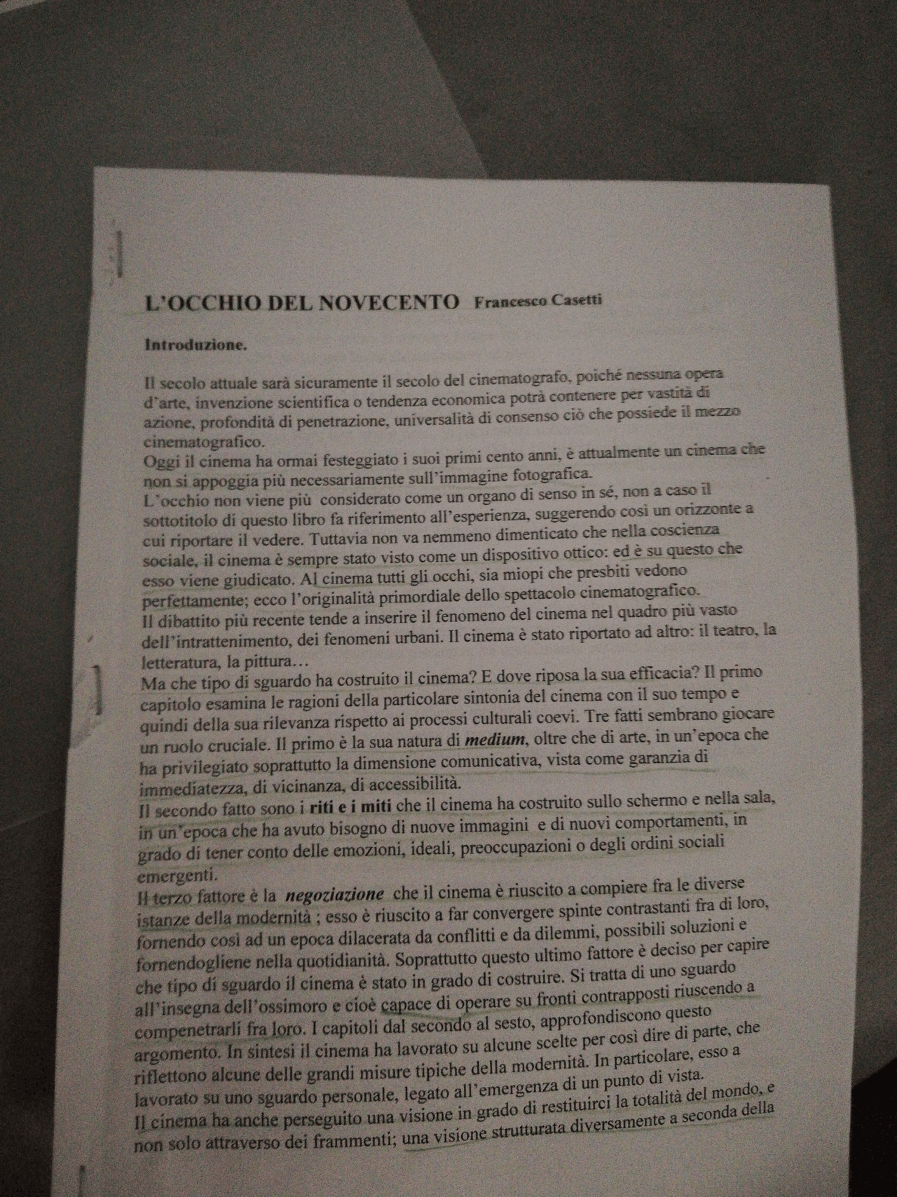 Locchio Del Novecento Docsity
