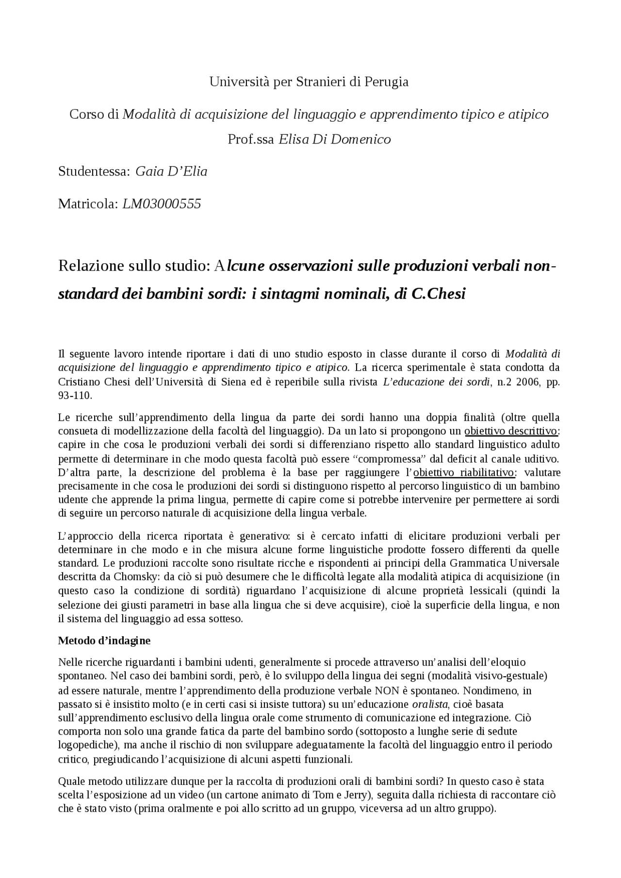 Acquisizione Sintassi Docsity