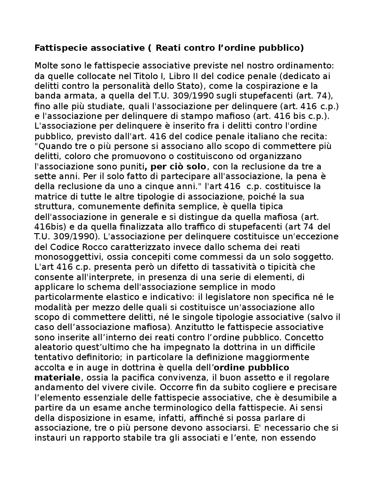 Dispense Degli Argomenti Fondamentali Di Diritto Penale Ii Docsity