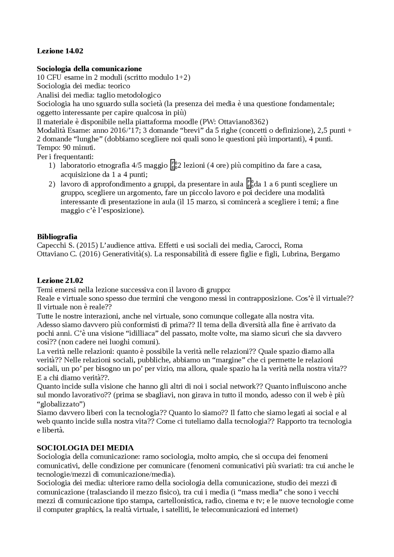 Sociologia Della Comunicazione Docsity