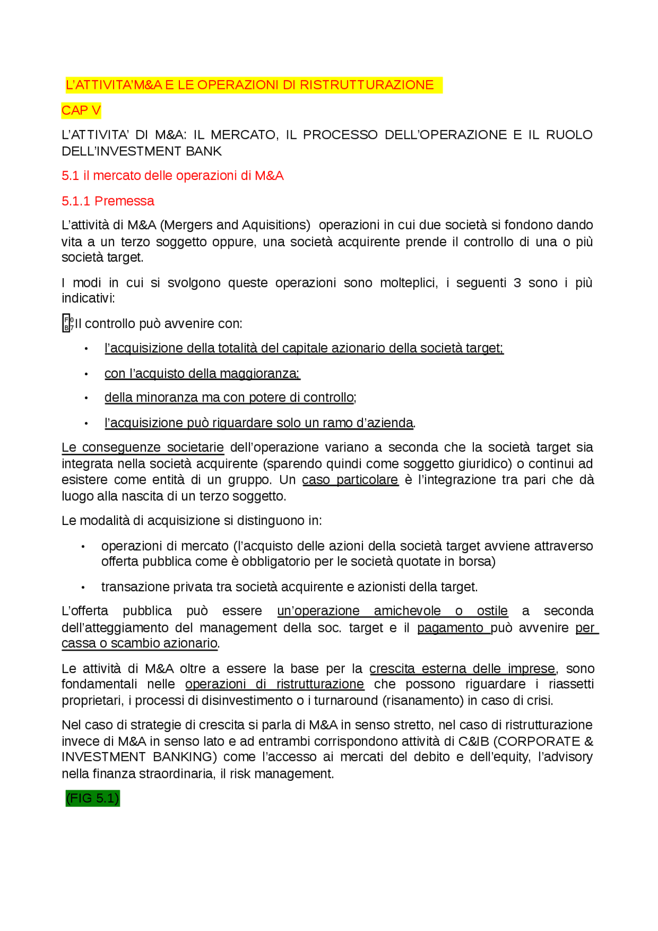 Riassunto Corporate And Investment Banking Docsity