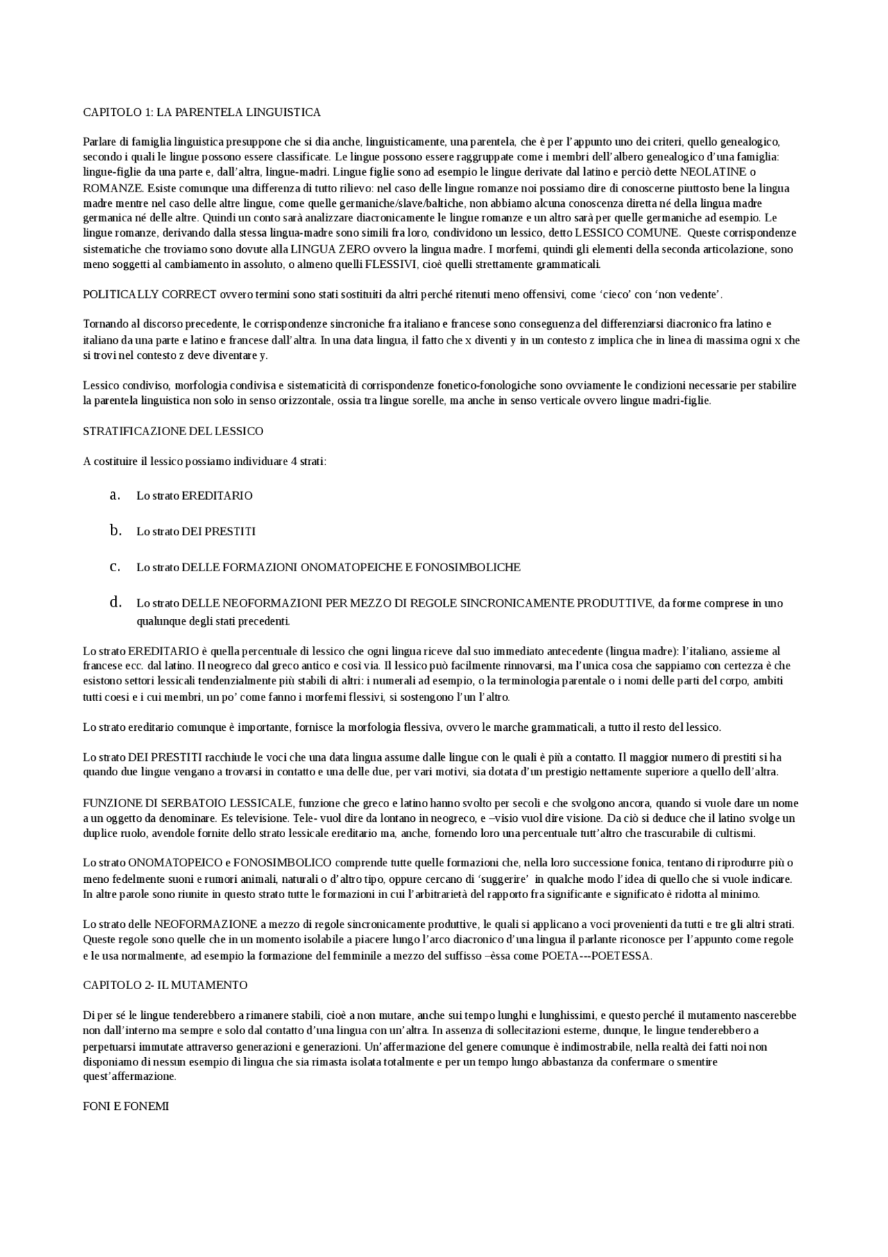 Introduzione Alla Linguistica Storica Docsity