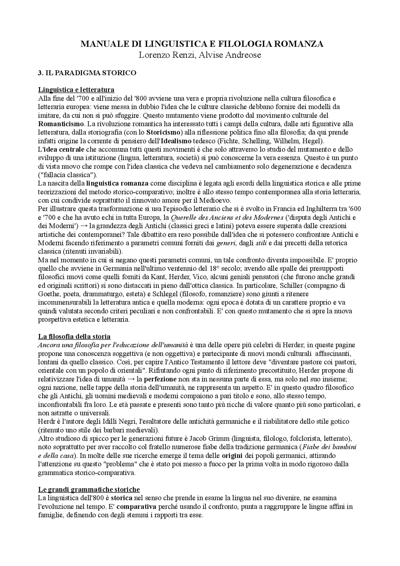 Manuale Di Linguistica E Filologia Romanza Docsity