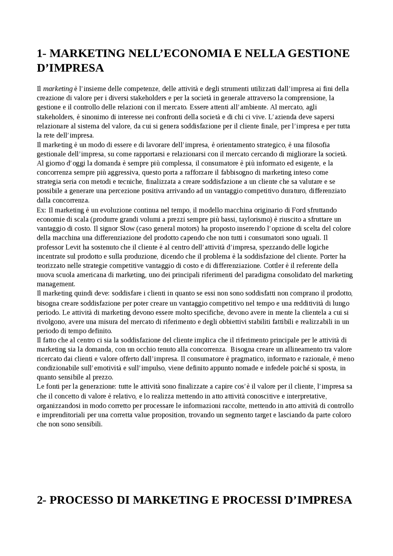 Marketing Primo Parziale Docsity