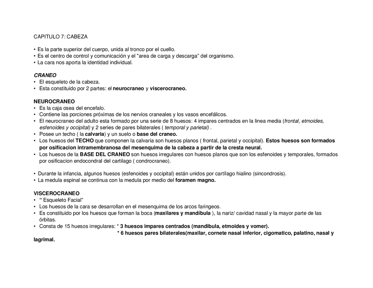 Apuntes Anatomia Cabeza Y Cuello Apuntes De Anatomía Docsity