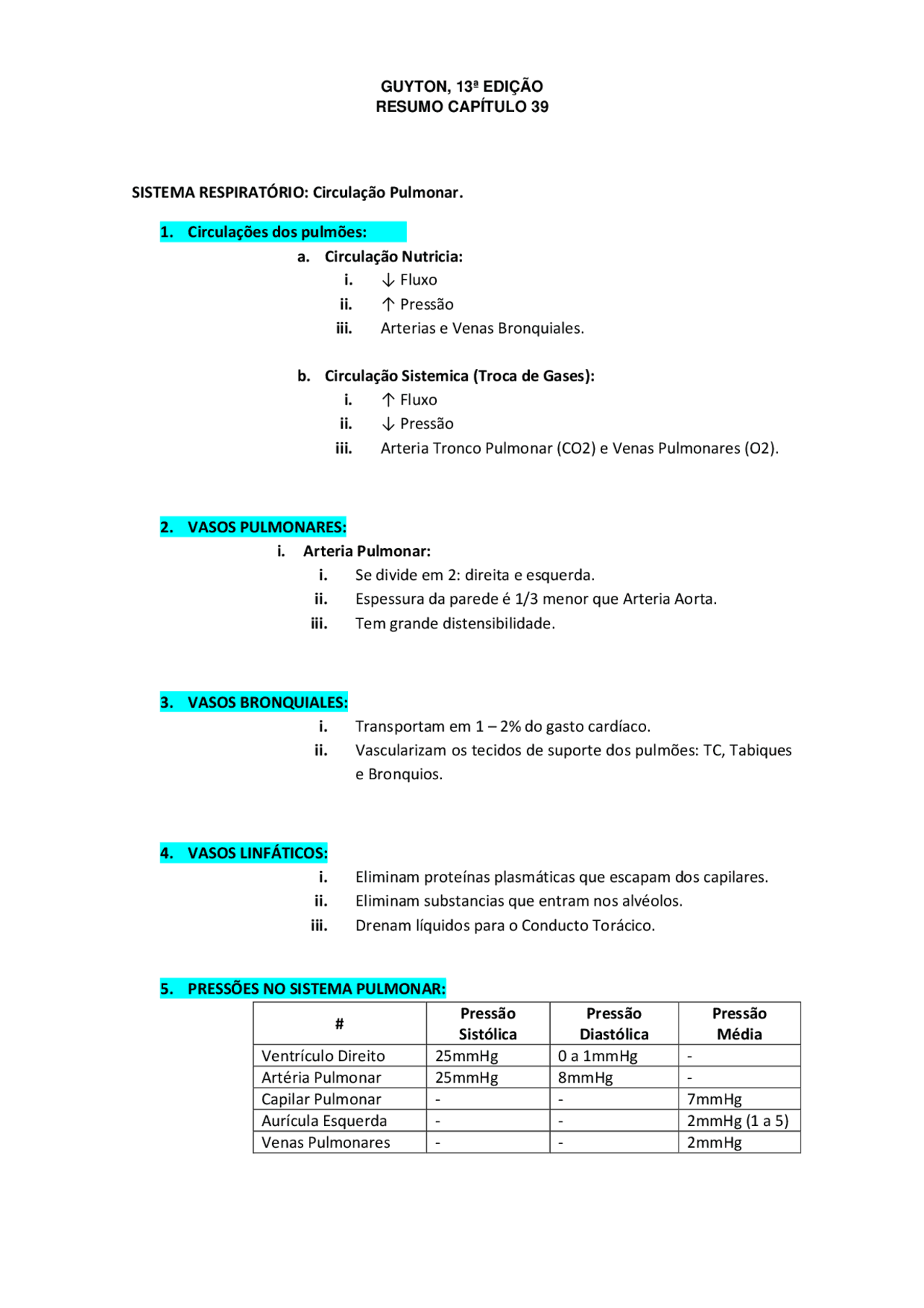 Capitulo 39, Guyton, 13a Edicion | Resúmenes de Fisiología | Docsity