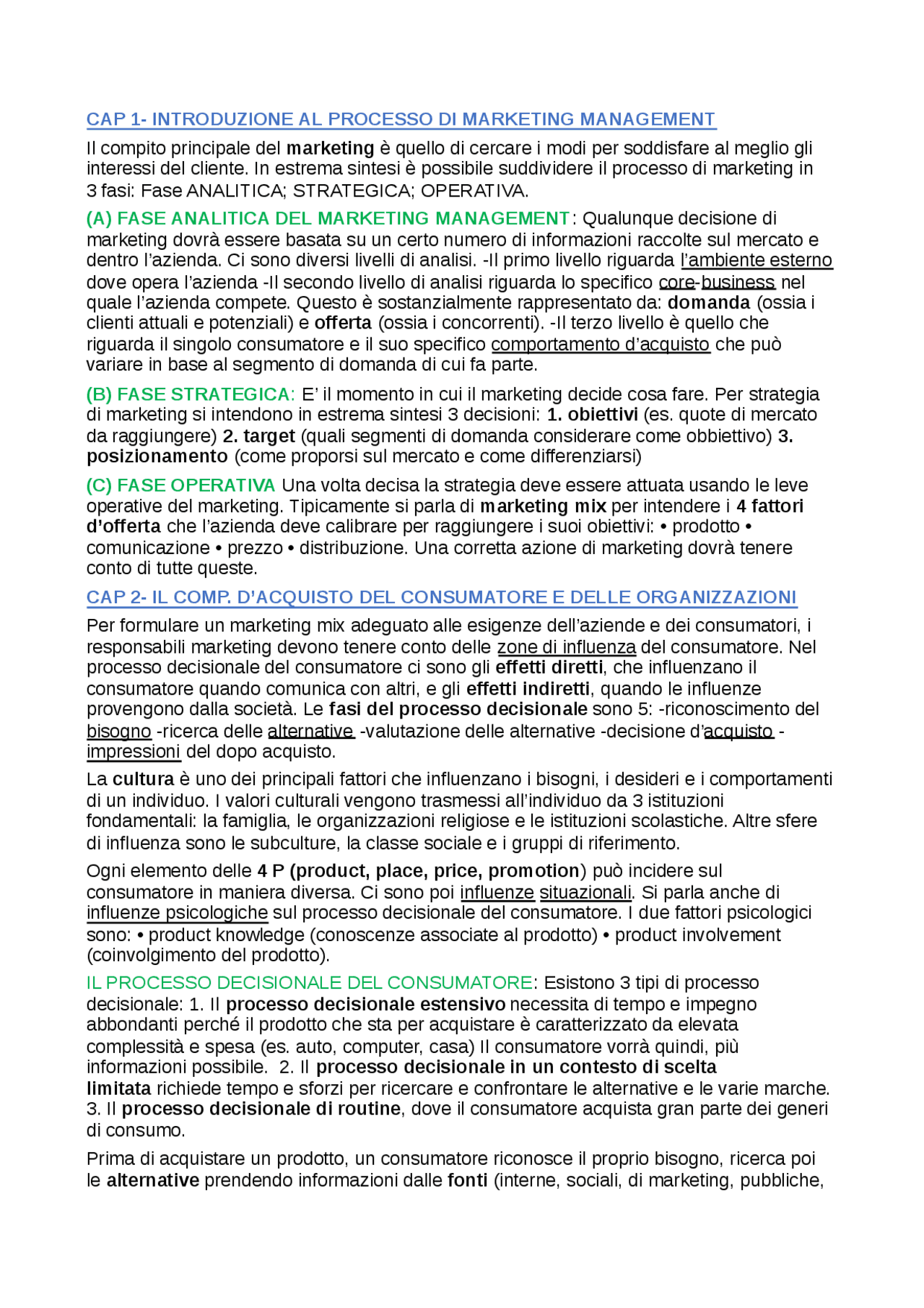 Appunti Di Marketing Docsity