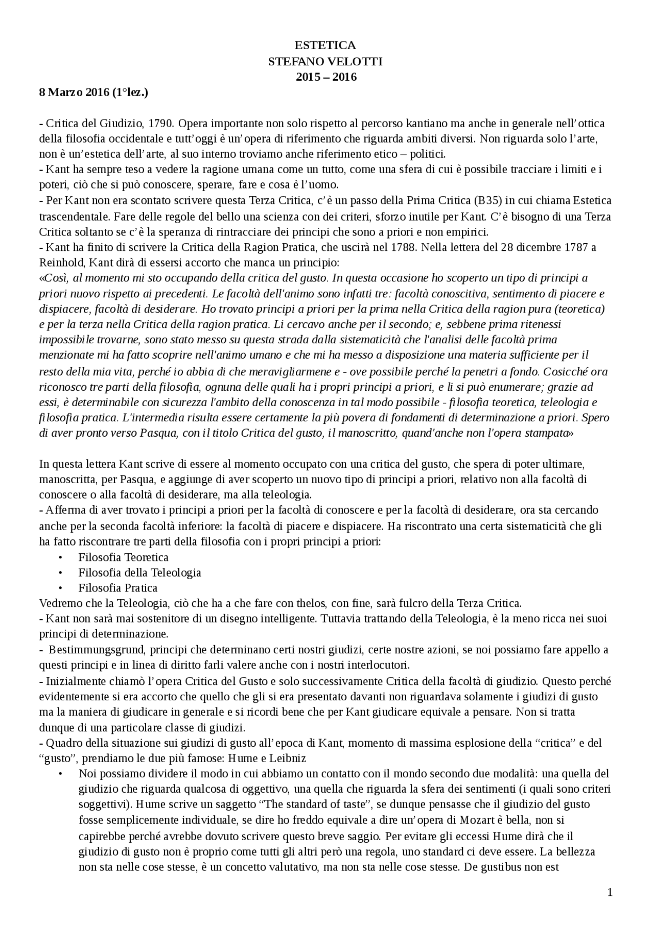 Critica Della Facoltà Di Giudizio Docsity