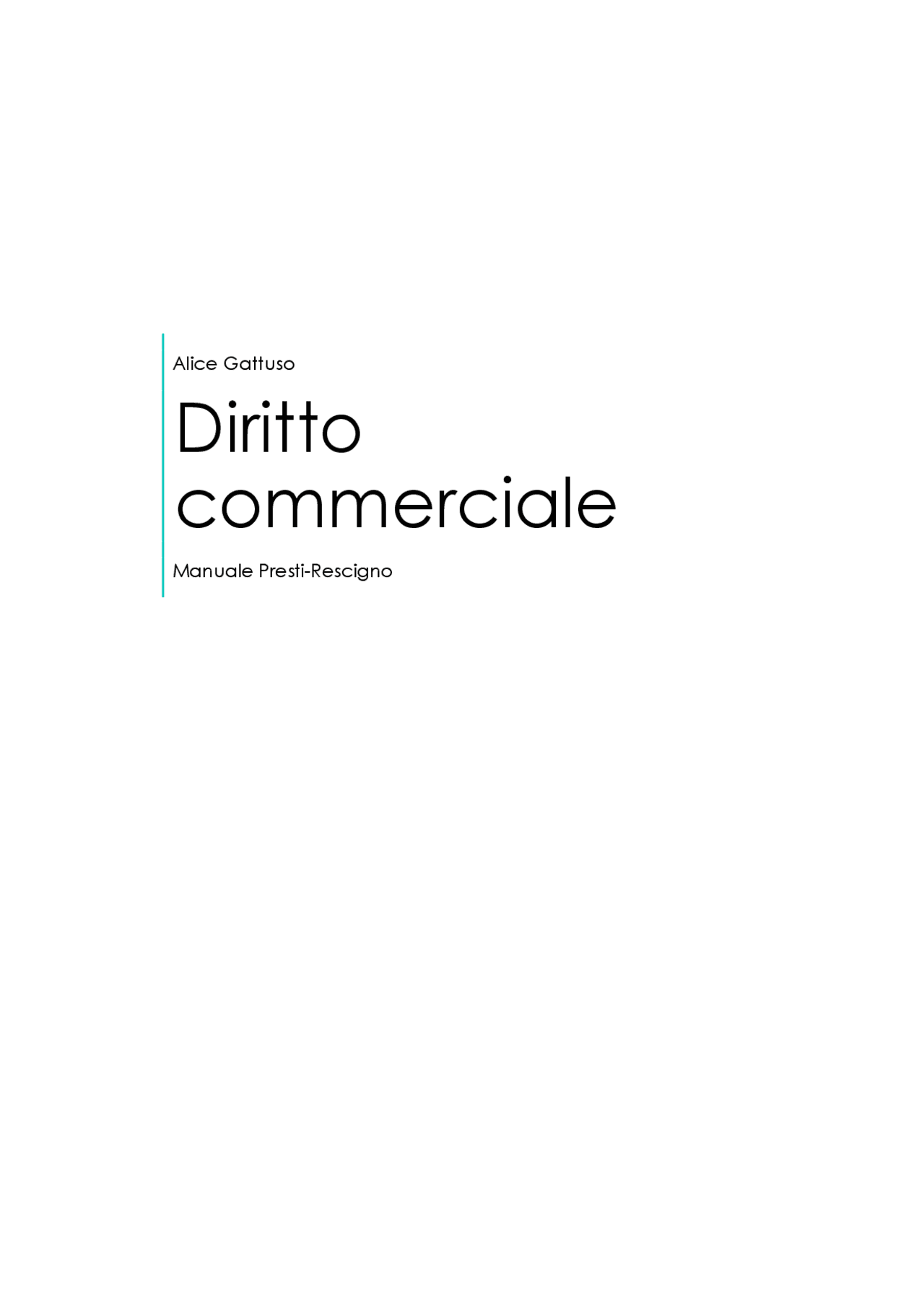 Sintesi Manuale Di Diritto Commerciale Presti Rescigno Docsity