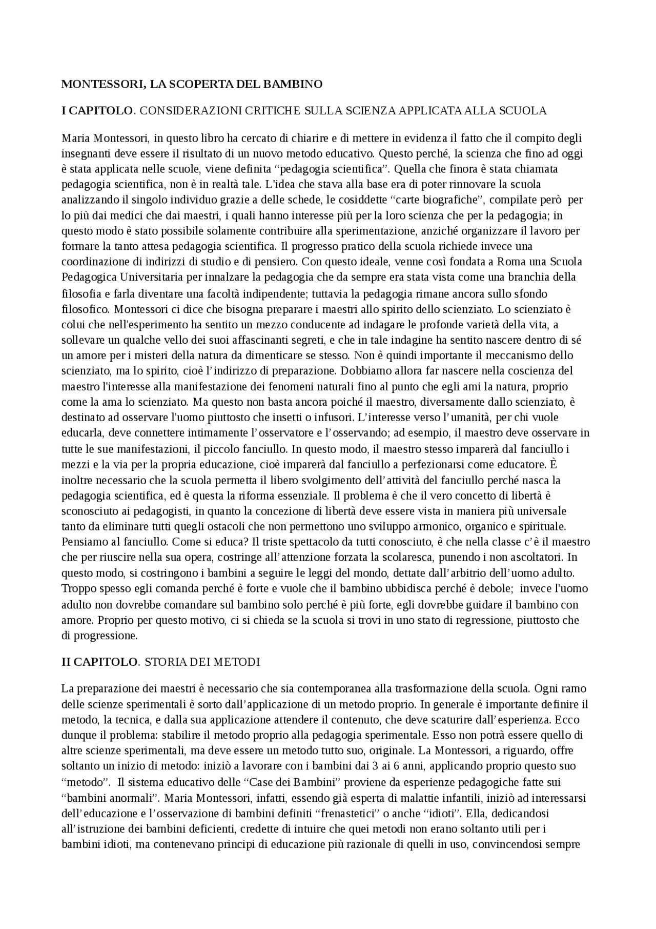 La Scoperta Del Bambino Docsity