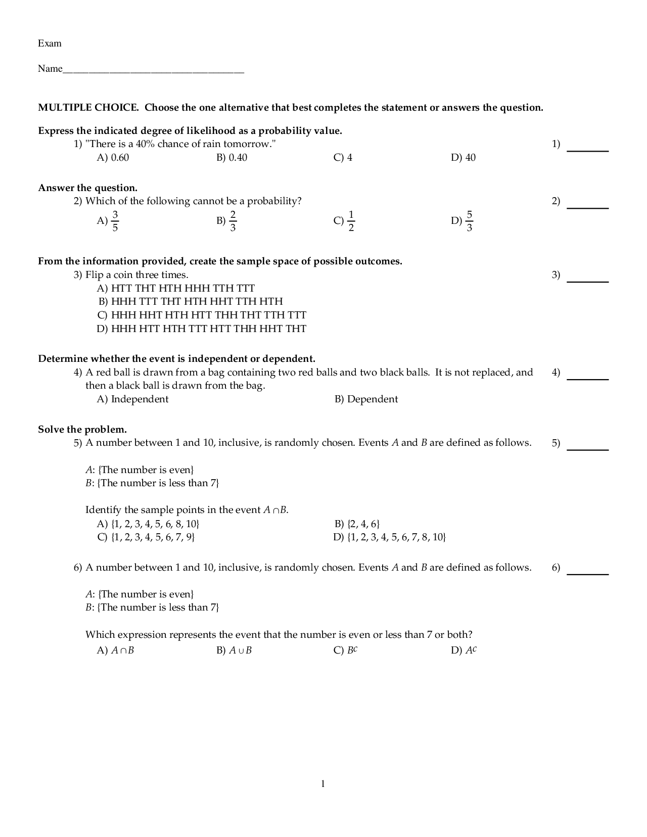 Answer Key Of Homework 9 Business Analytics I Bus 210 Docsity