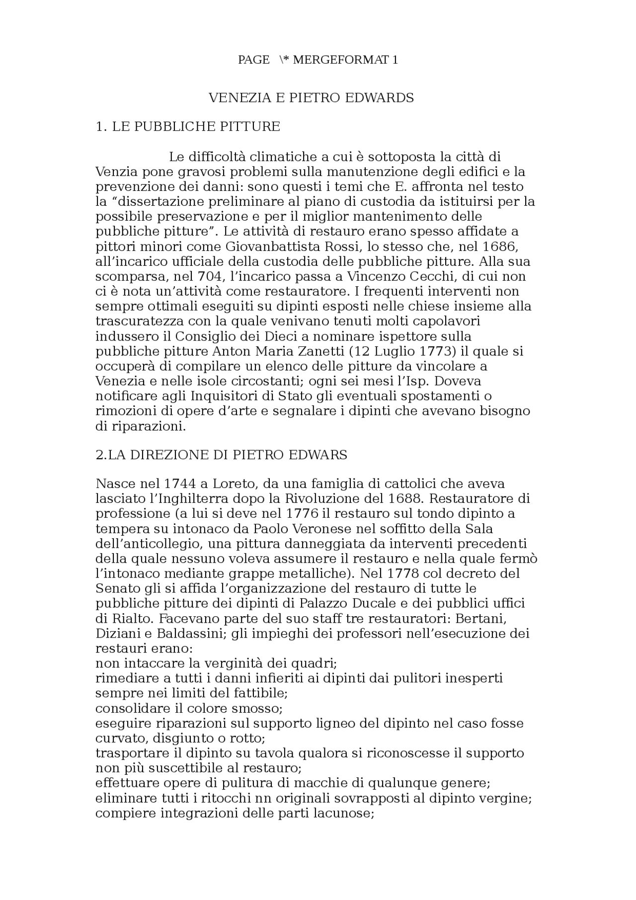 Dispense Restauro Per Esame Con Prof Micheli Docsity