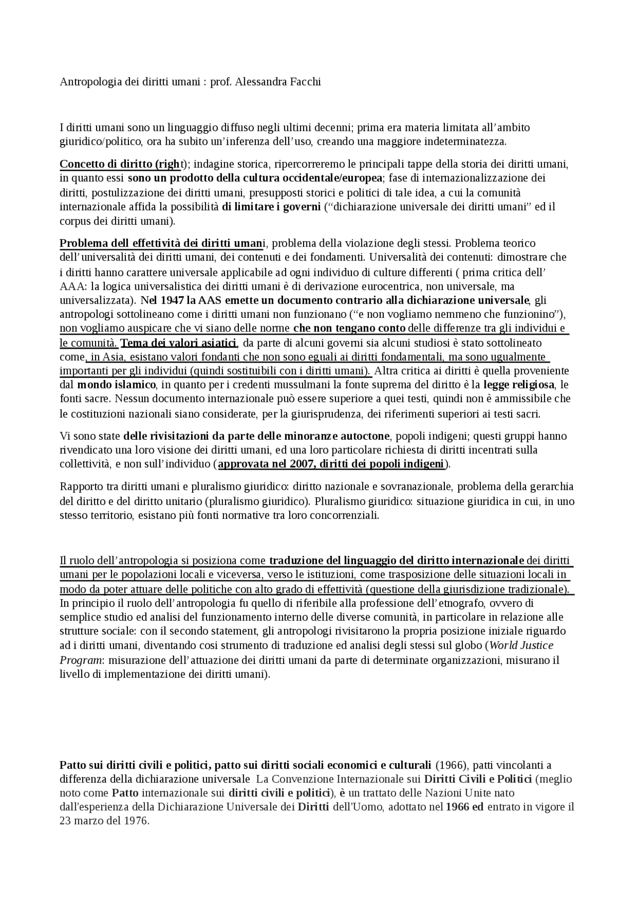 Riassunto Corso Antropologia Dei Diritti Umani Docsity