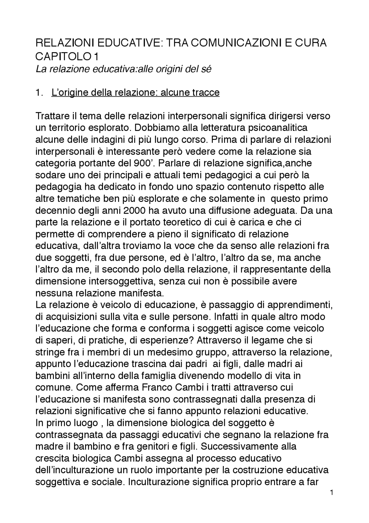 Relazioni Educative Docsity