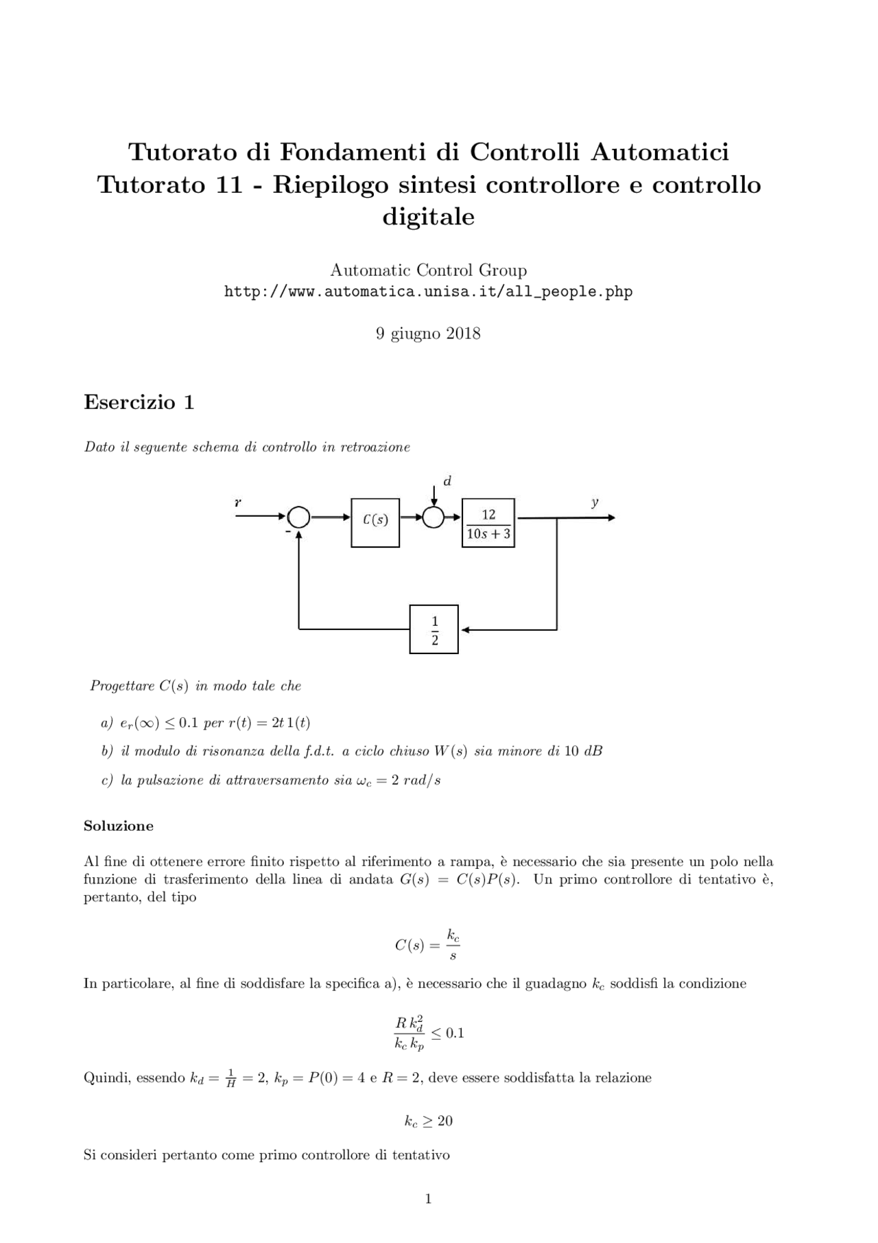 Controllore Digitale Docsity