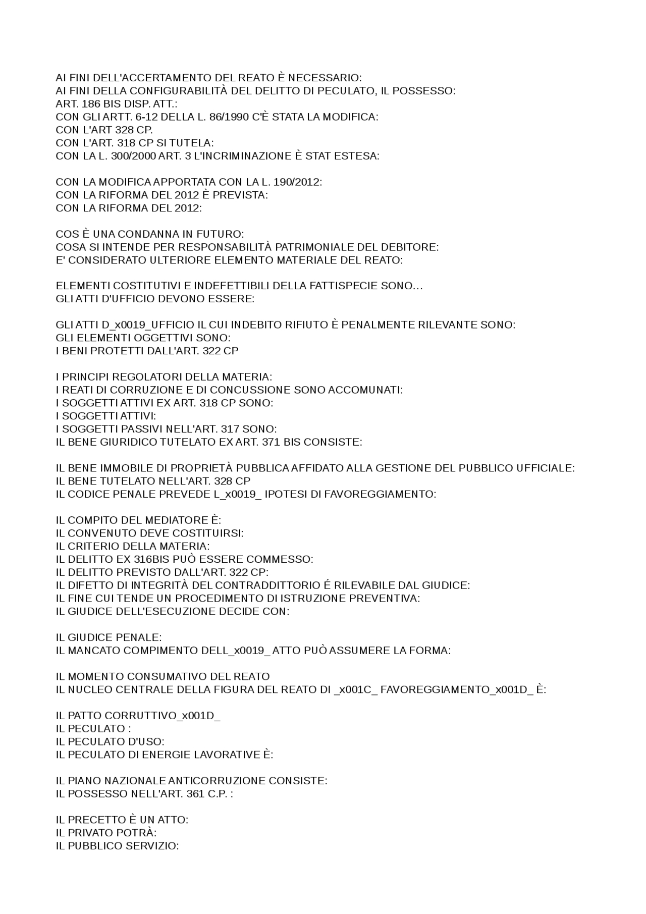 Domande Penale Unipegaso Docsity