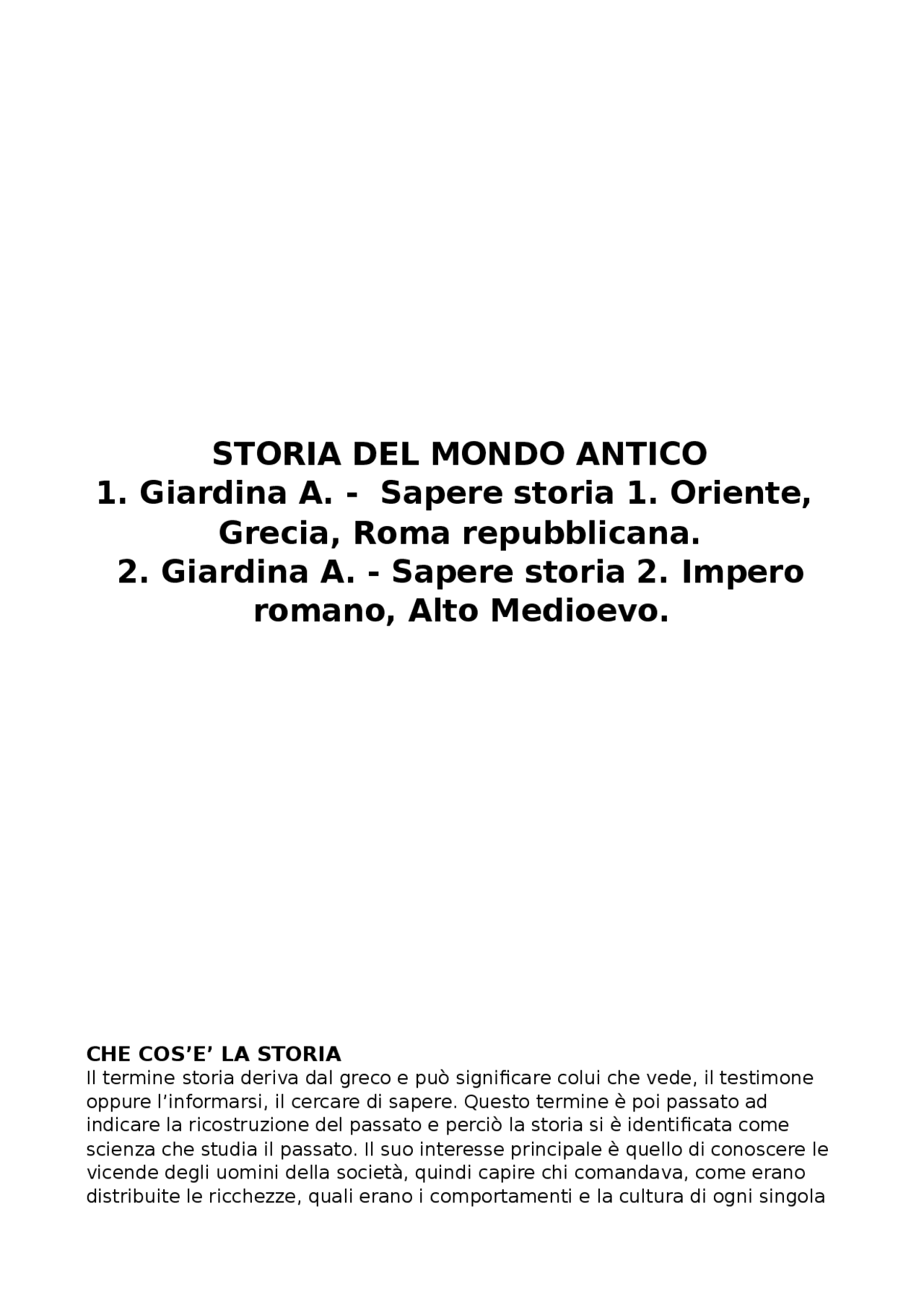 Riassunto Storia Del Mondo Antico Docsity