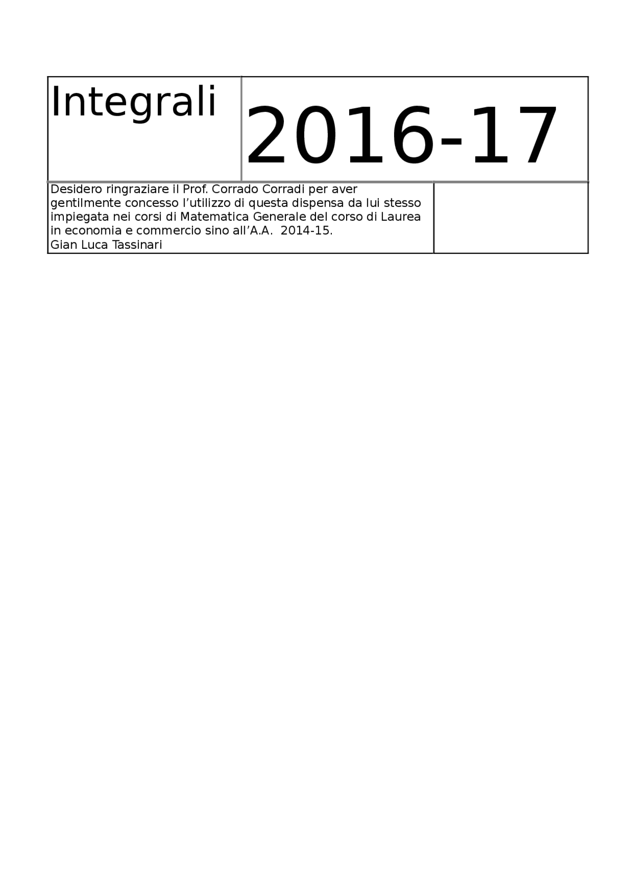 Integrali Matematica 1 Docsity