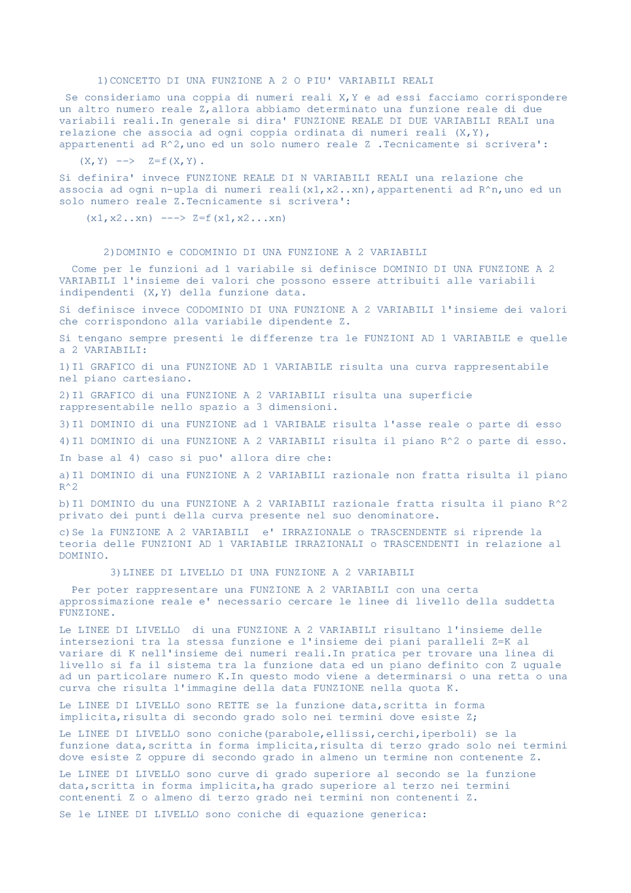 Funzioni In 2 Variabili Docsity