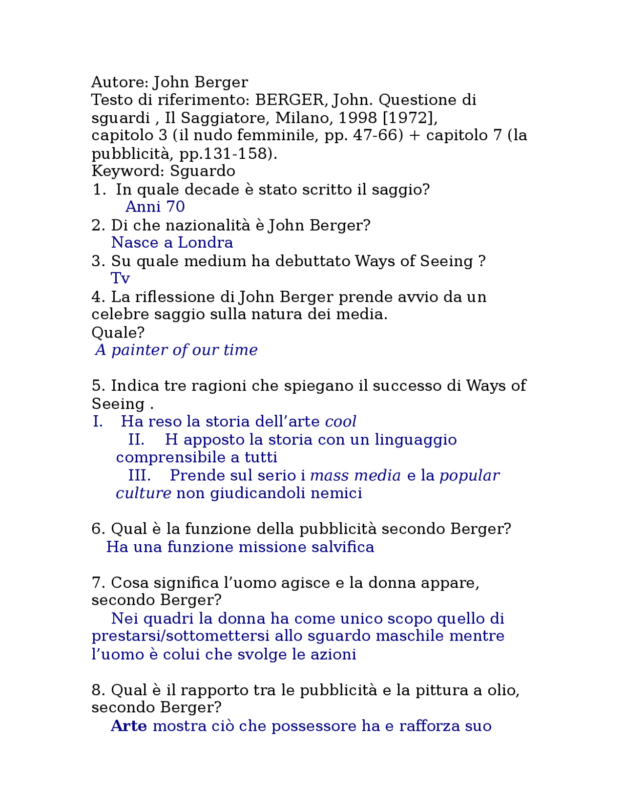 Domande Con Risposte Di Esame Di Comunicazione Multimediale Cmp Docsity