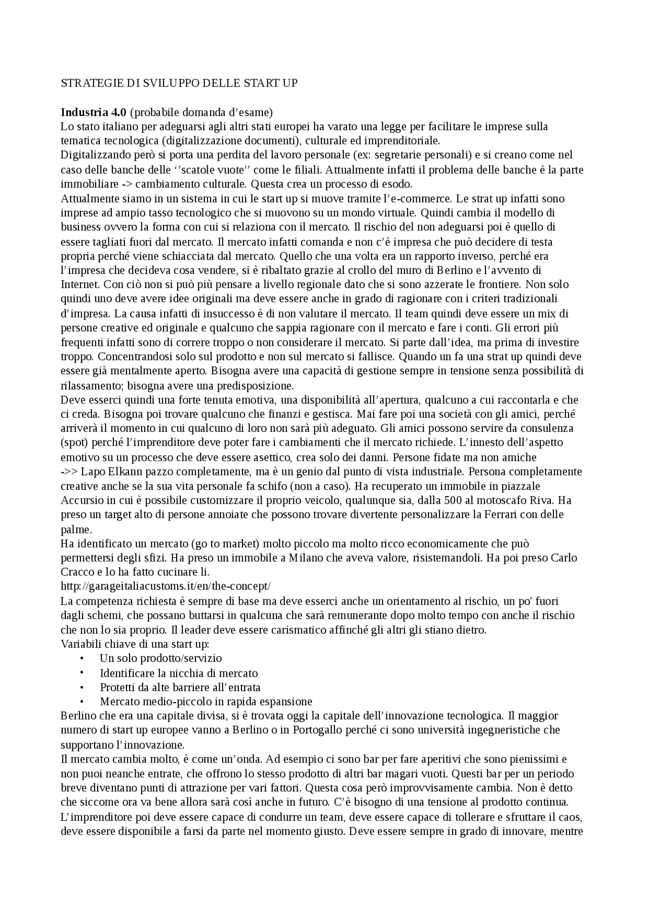Strategia E Sviluppo Delle Start Up Docsity