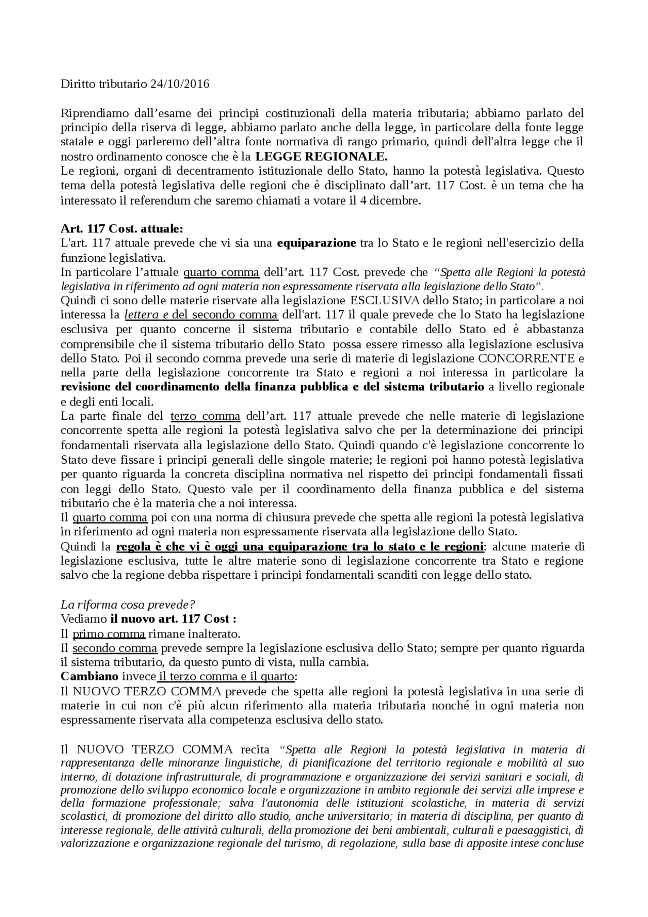 Sbobinature Diritto Tributario Docsity
