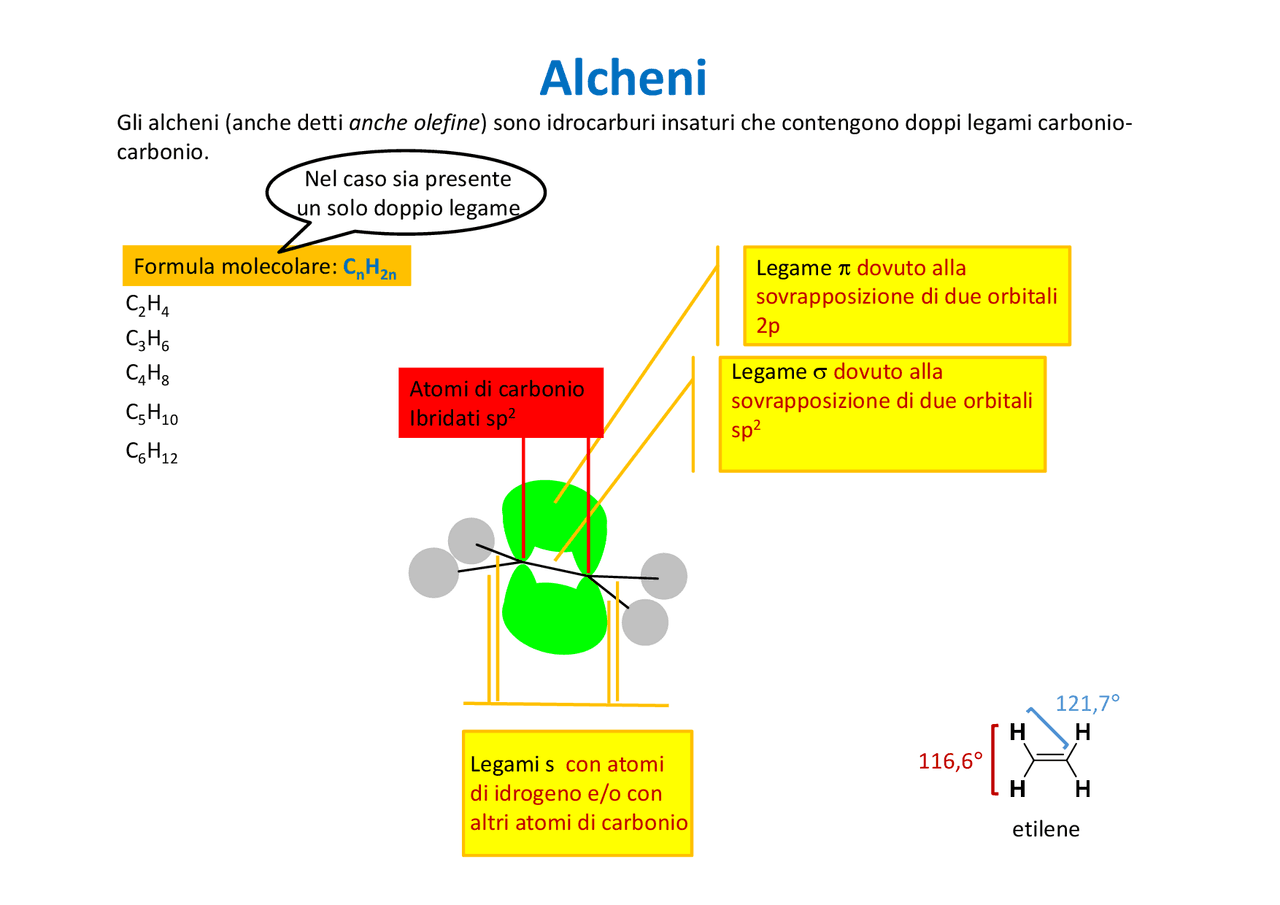 Chimica Organica - Slide/Schemi - Alcheni - Docsity