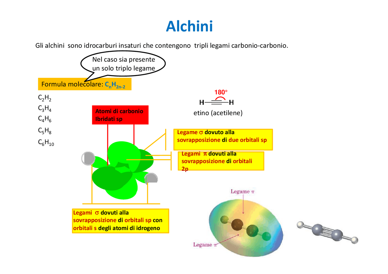 Chimica Organica Slideschemi Alchini Docsity