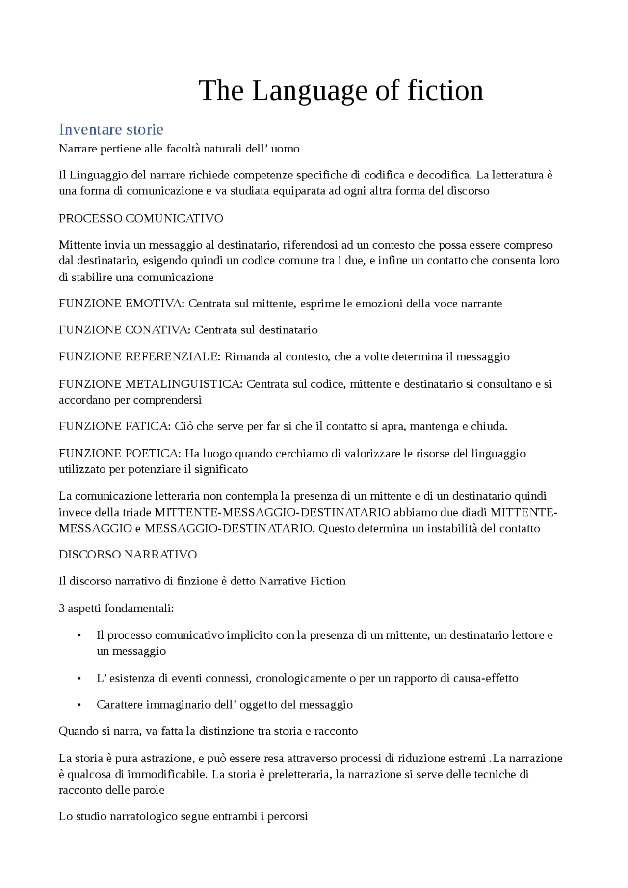 Riassunto The Language Of Fiction Docsity