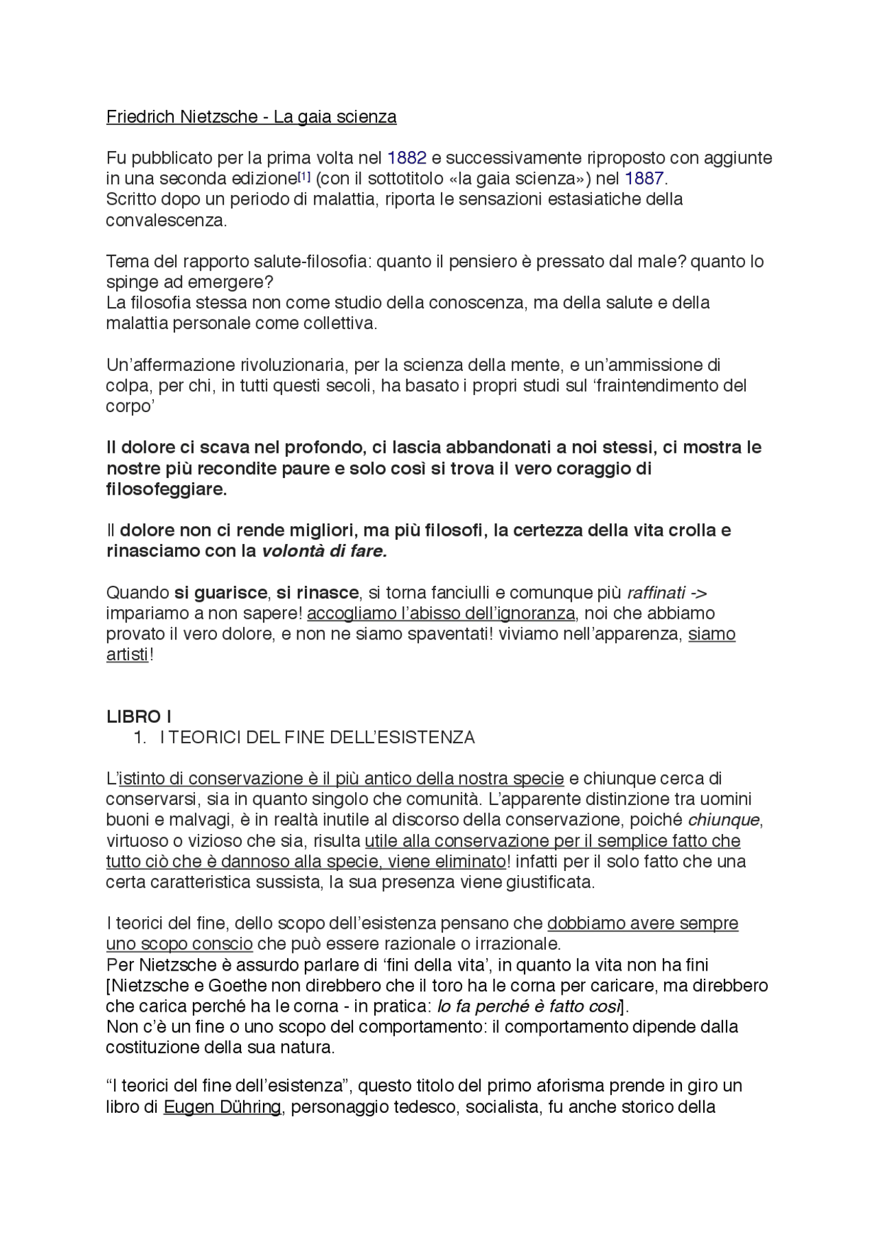 La gaia scienza di Nietzsche - Docsity