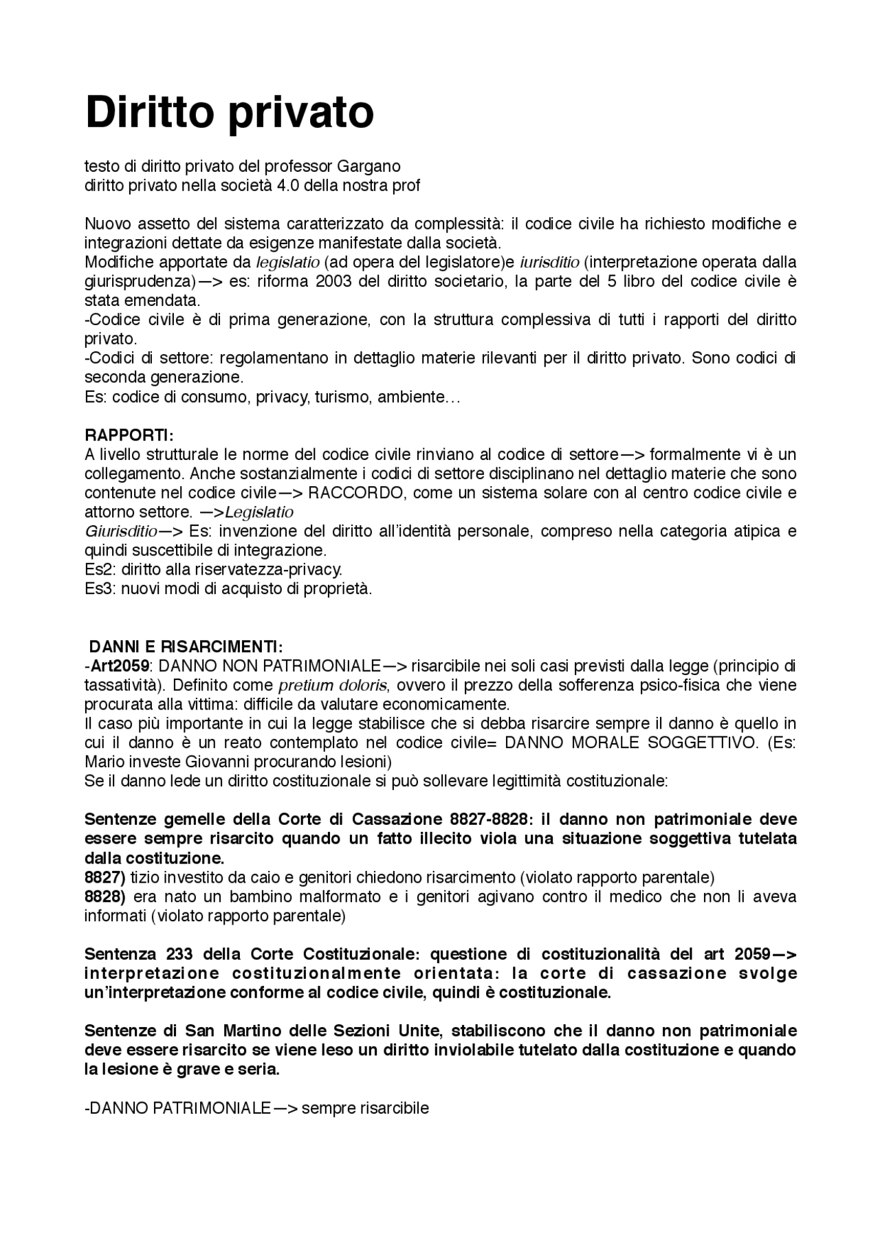 Appunti Di Diritto Privato I Docsity