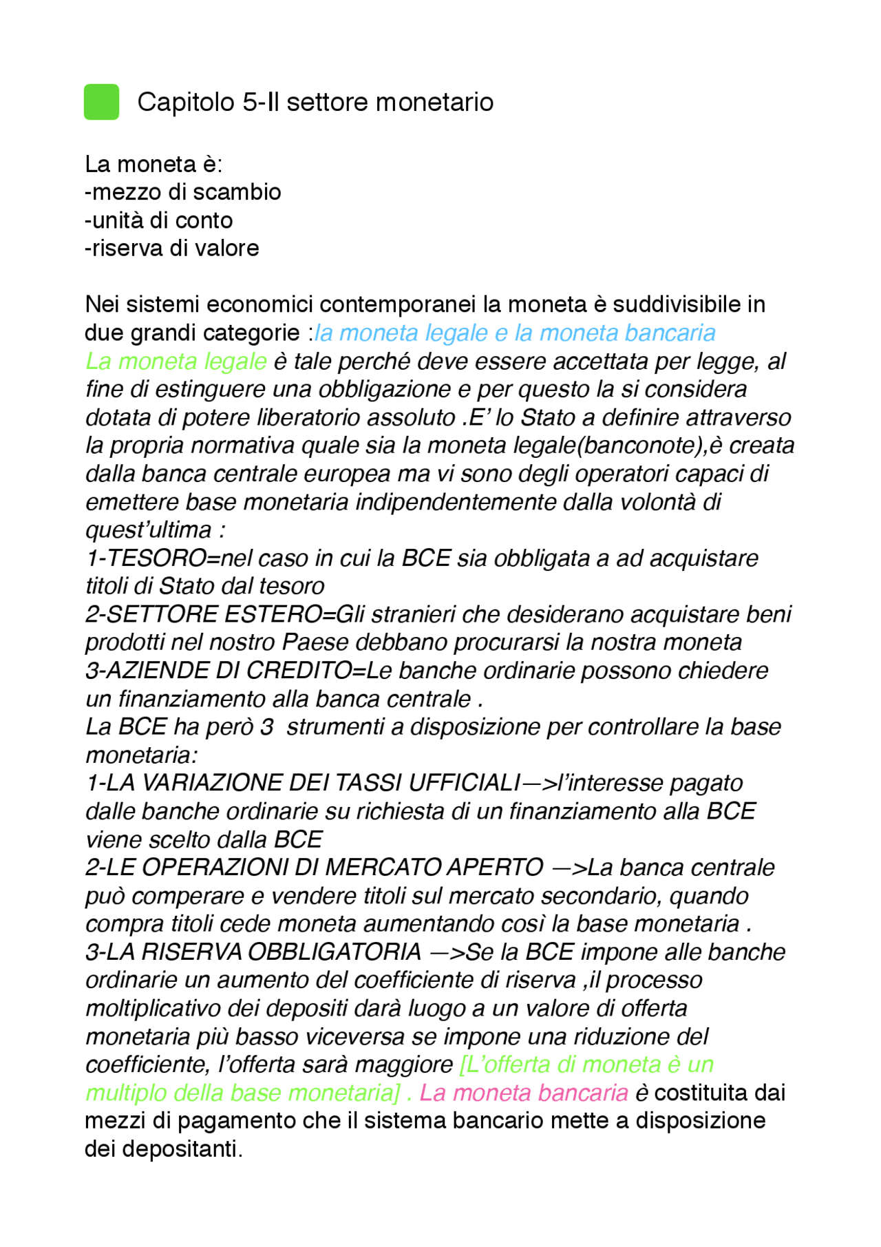 Appunti Macroeconomia Docsity