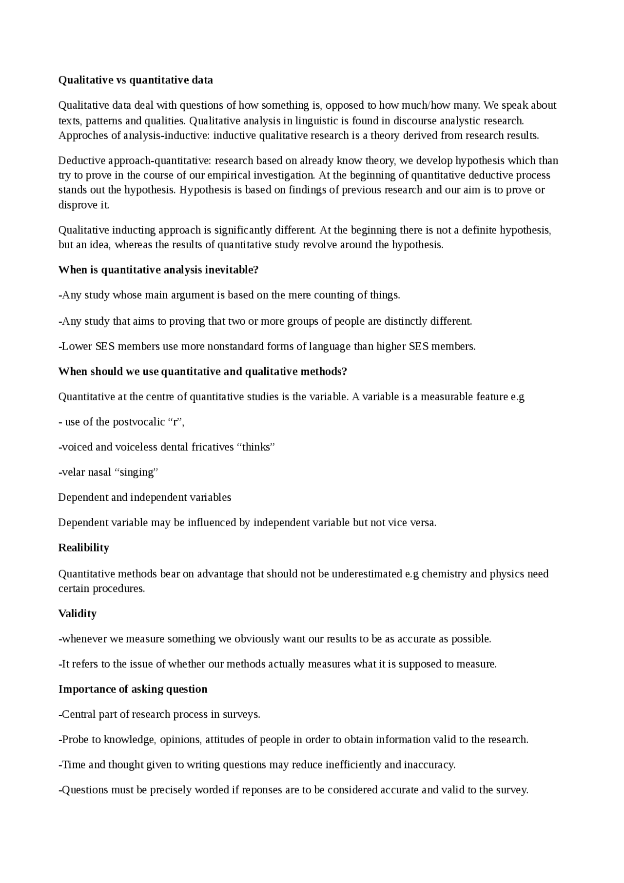 Qualitative And Quantitative Data Docsity