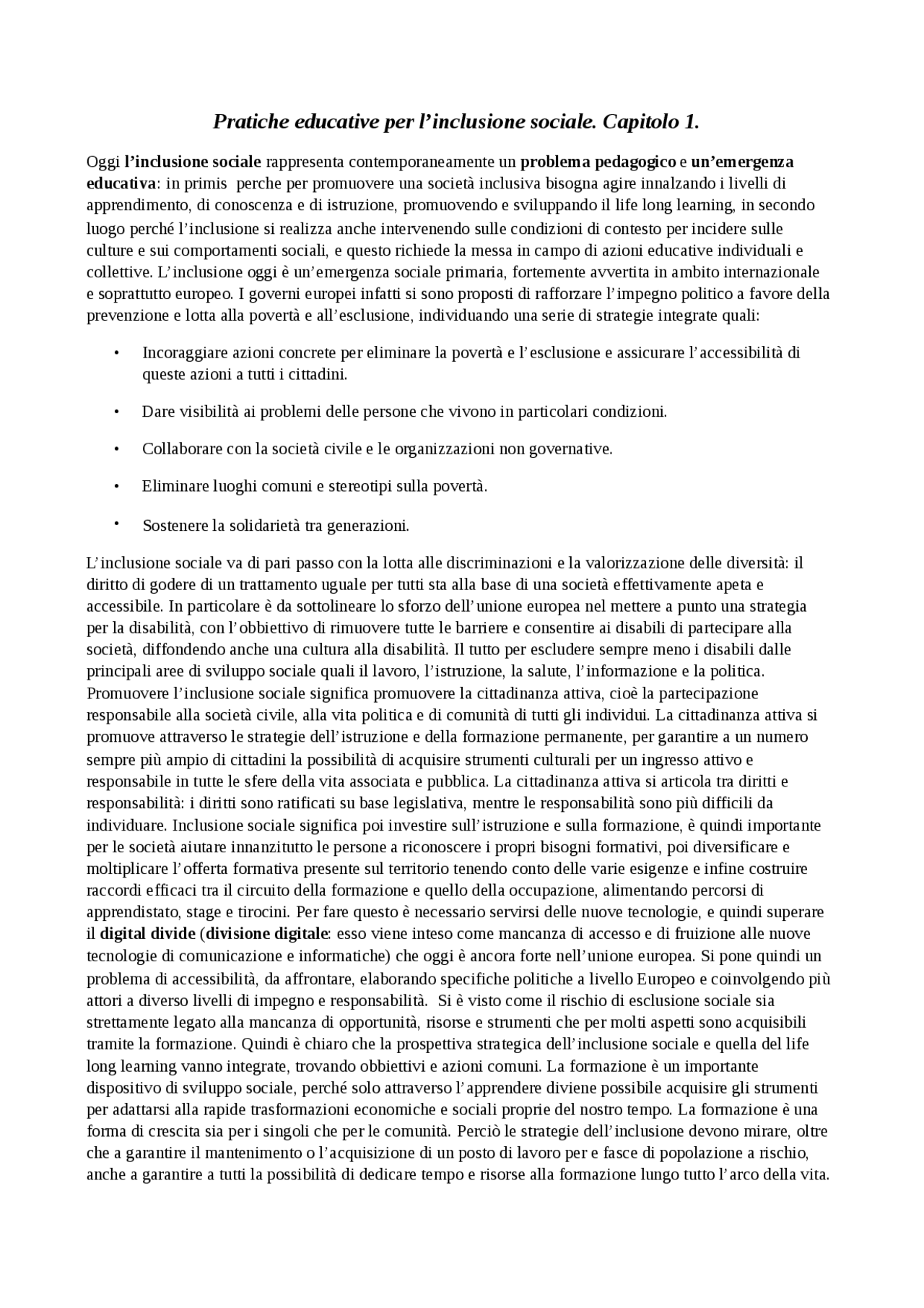Pratiche Educative Per Linclusione Sociale Docsity