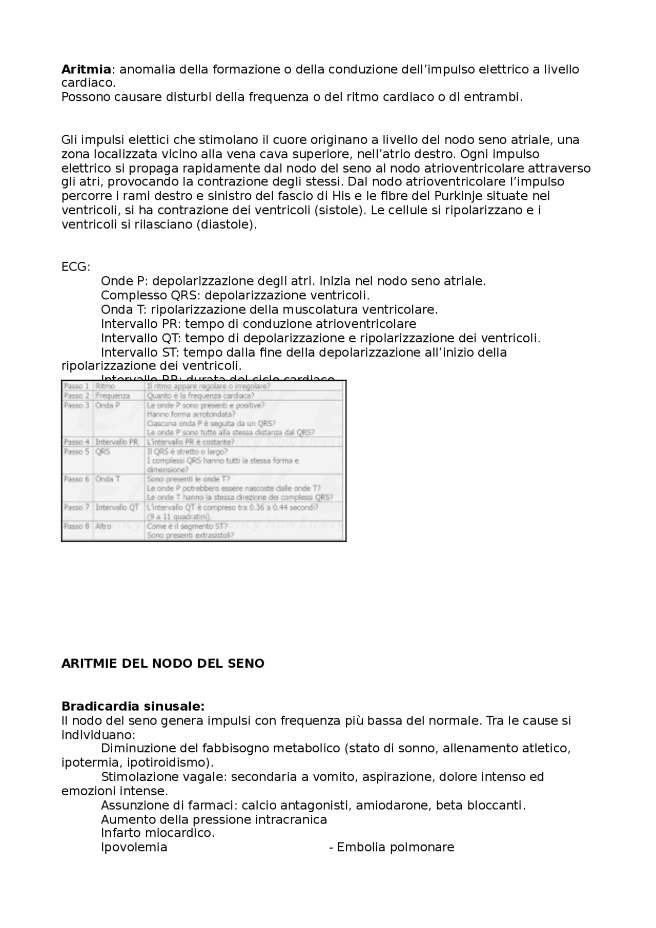 Aritmie cardiache principali - Docsity