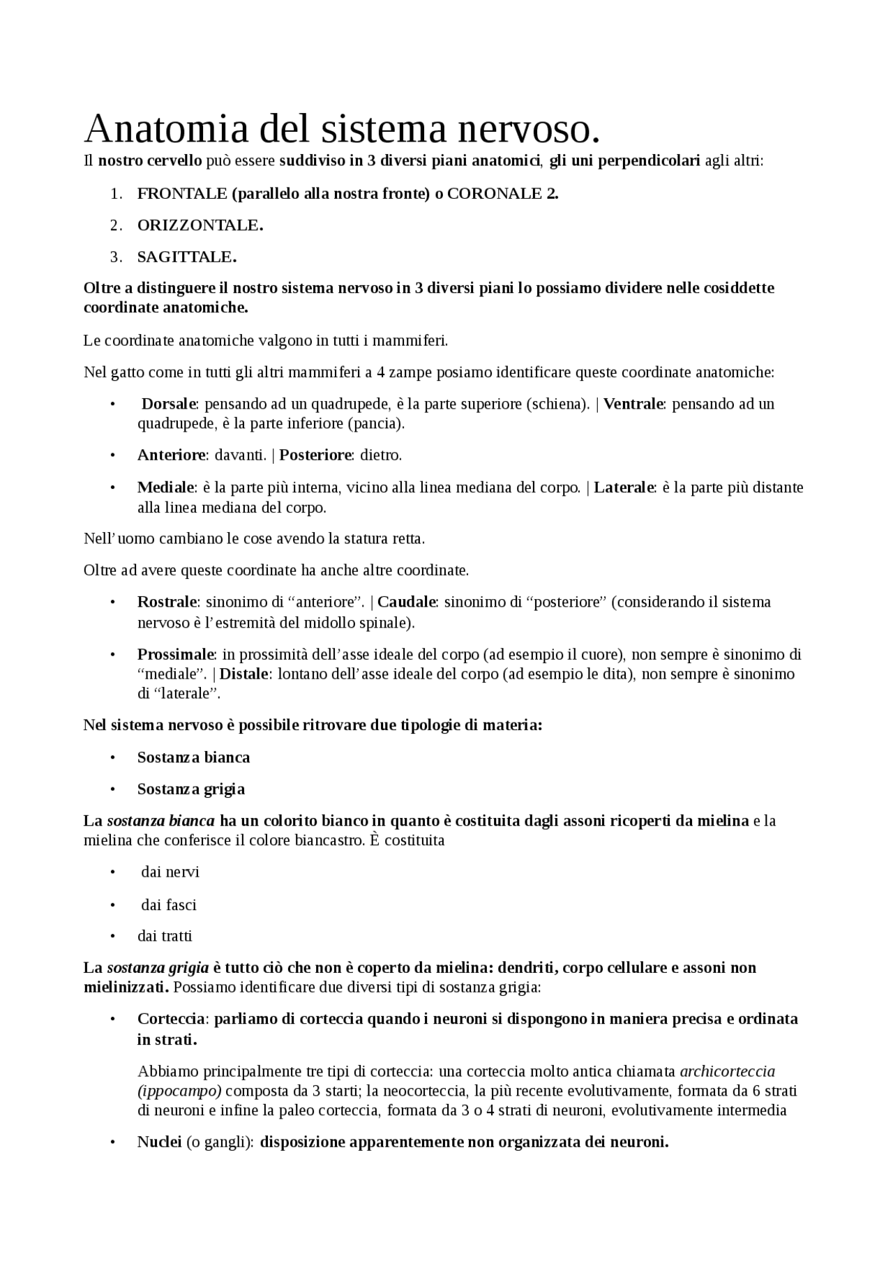 Parte Dellesame Di Neuroscienze Docsity