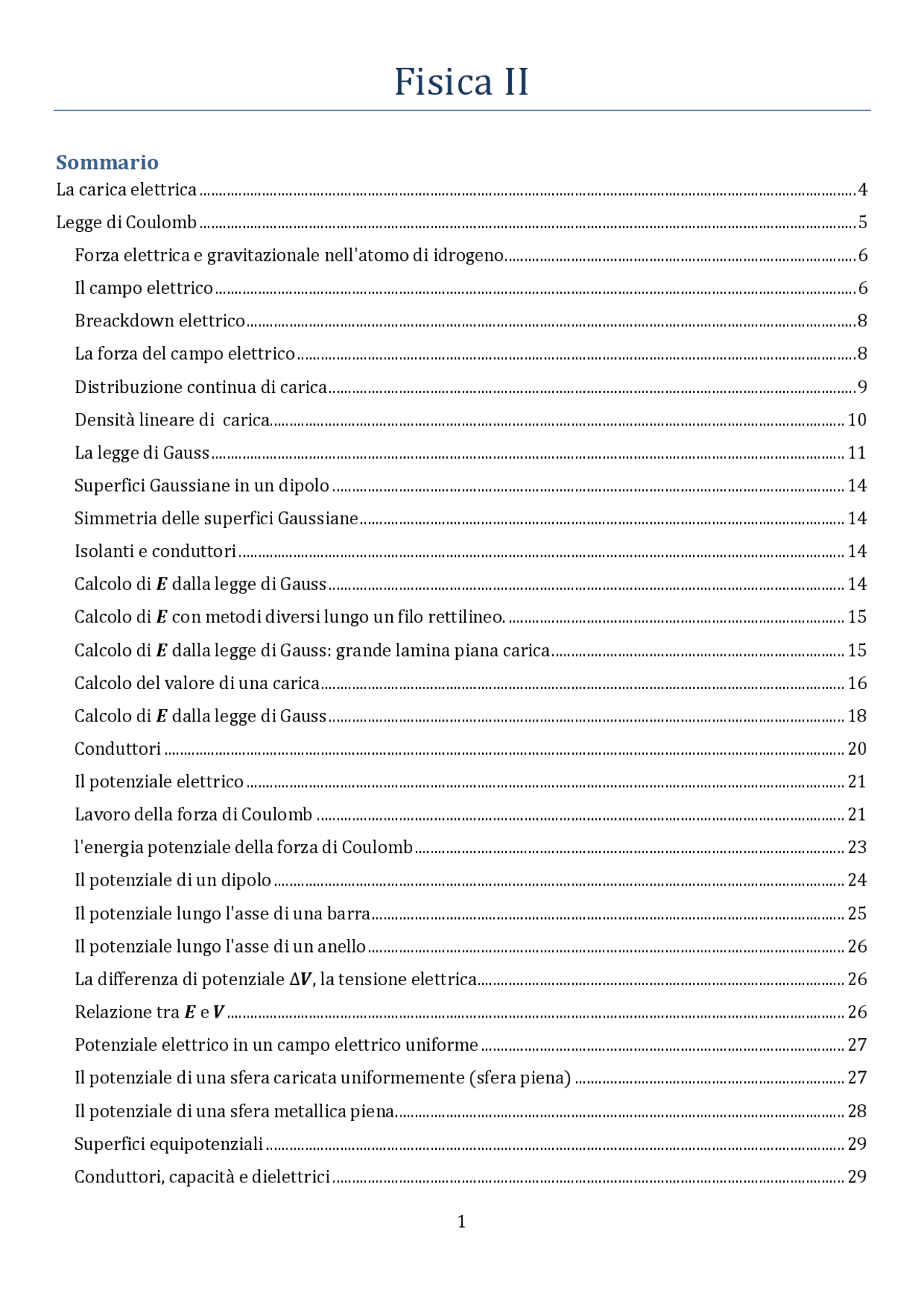 Riassunto Di Fisica Ii Docsity