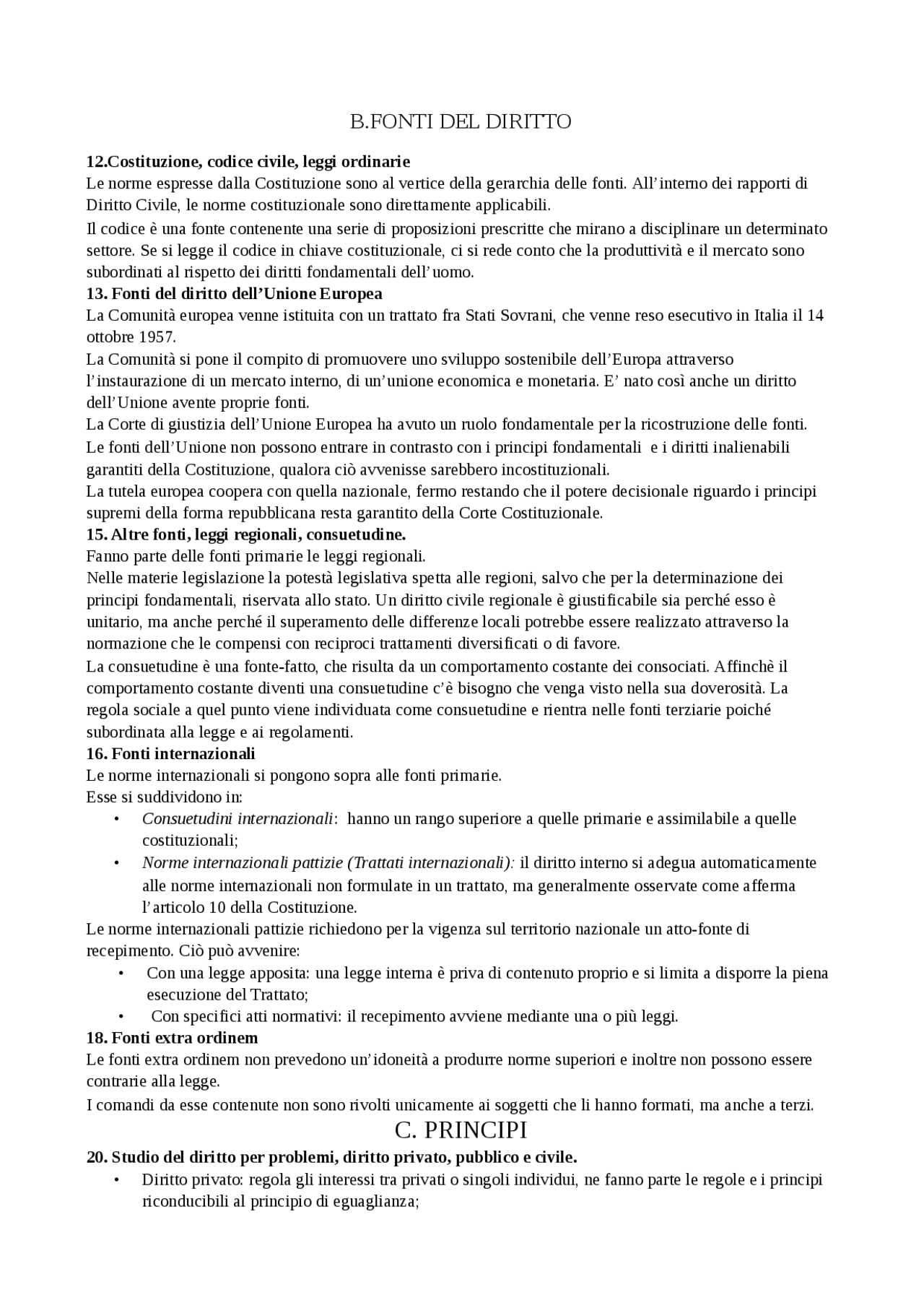 Le fonti del diritto | Schemi e mappe concettuali di Diritto Privato ...